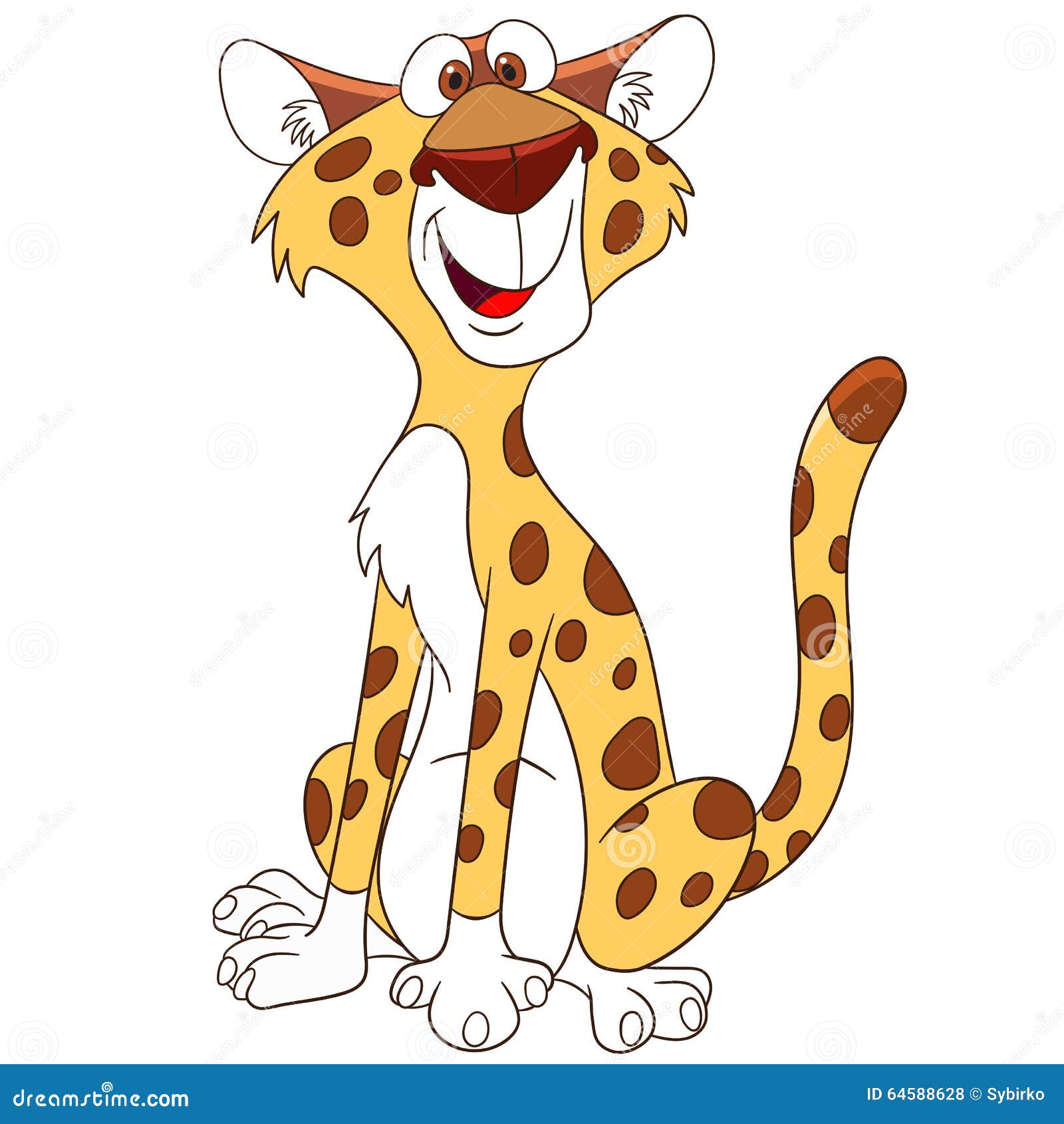 Cute cartoon leopard stock vector. Illustration of friendly - 64588628