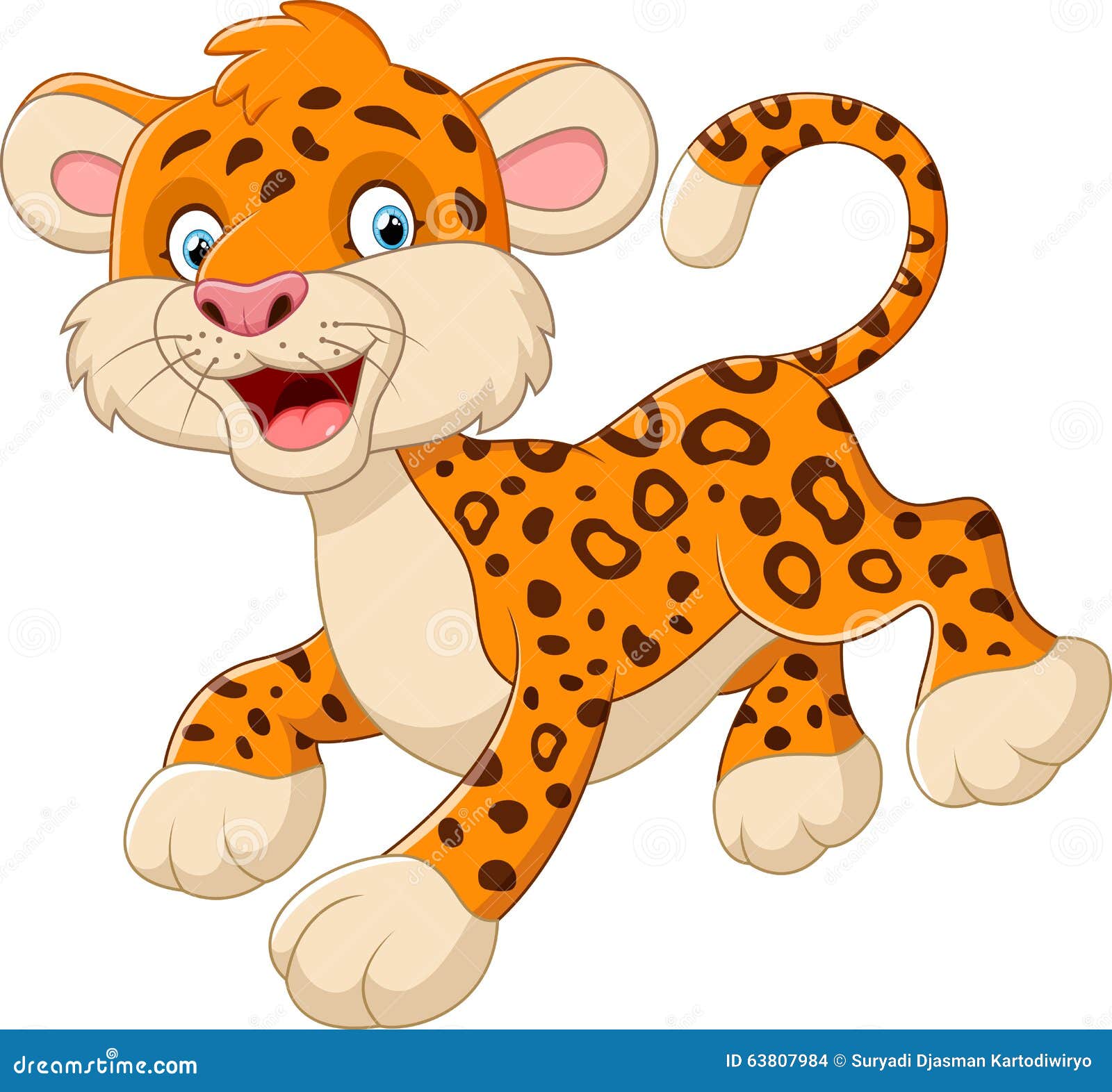 Cute cartoon leopard stock vector. Illustration of predator - 63807984