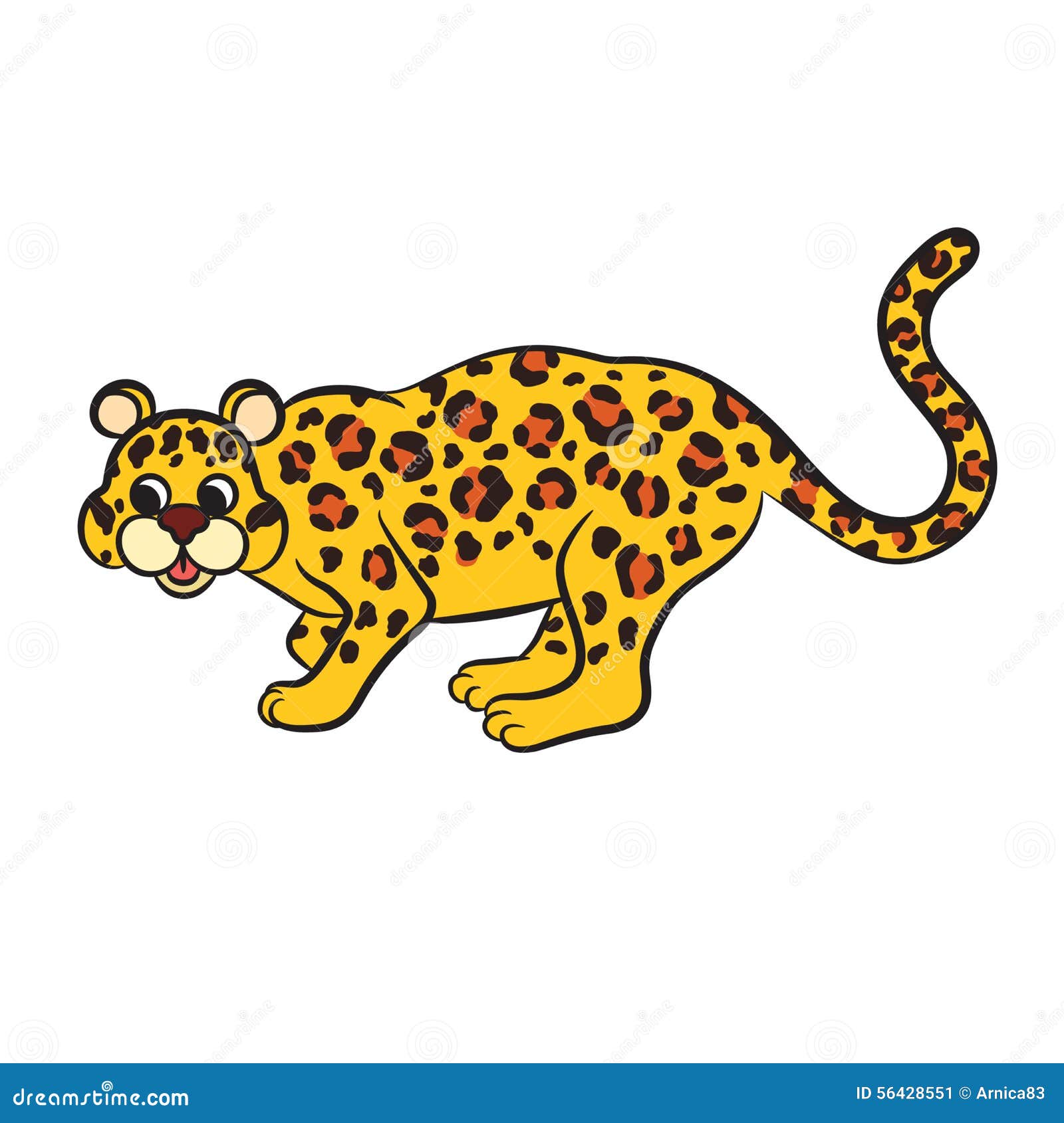 Cute Cartoon Leopard Stock Vector - Image: 56428551