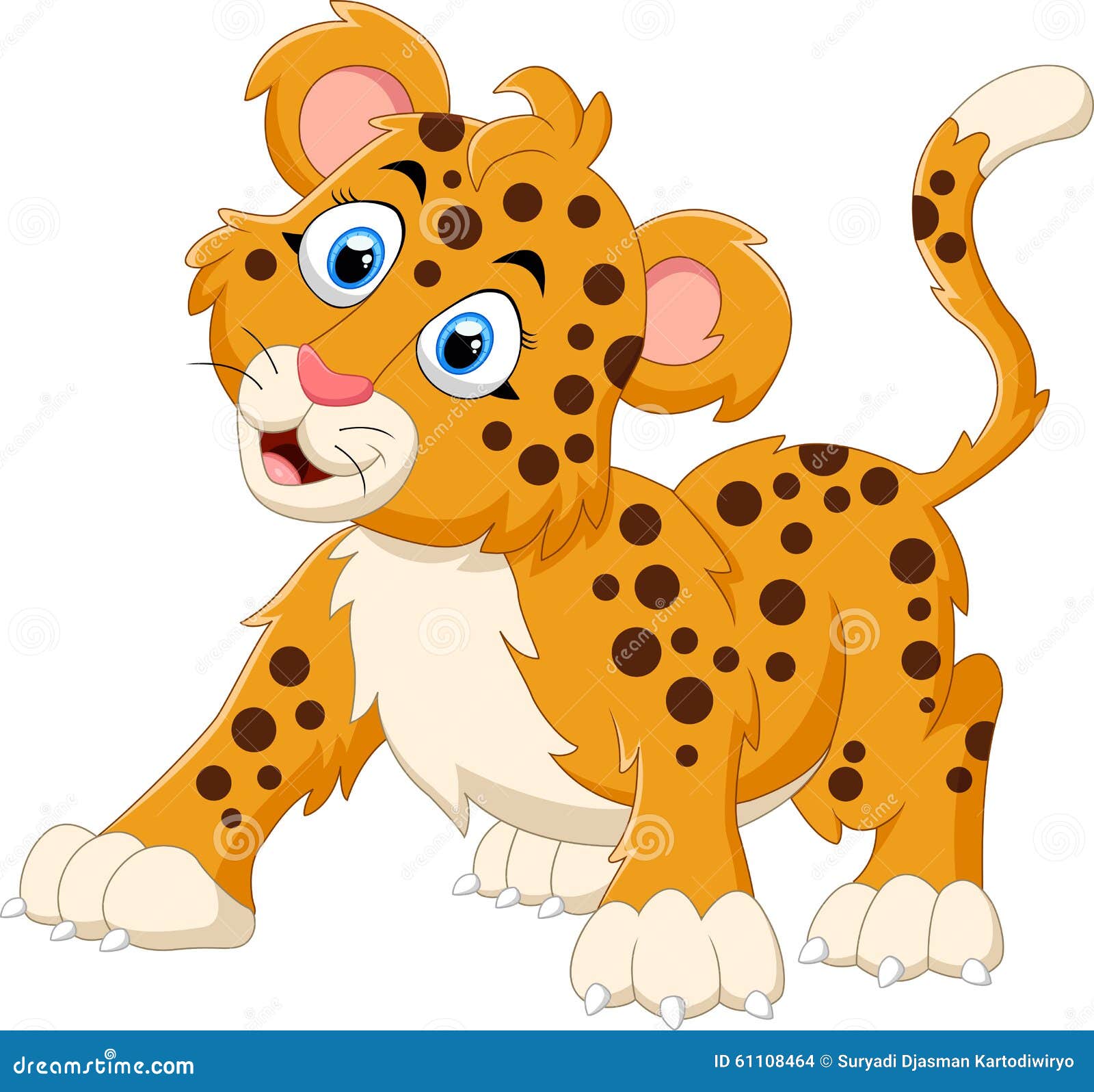 Cute cartoon leopard stock illustration. Illustration of road - 61108464