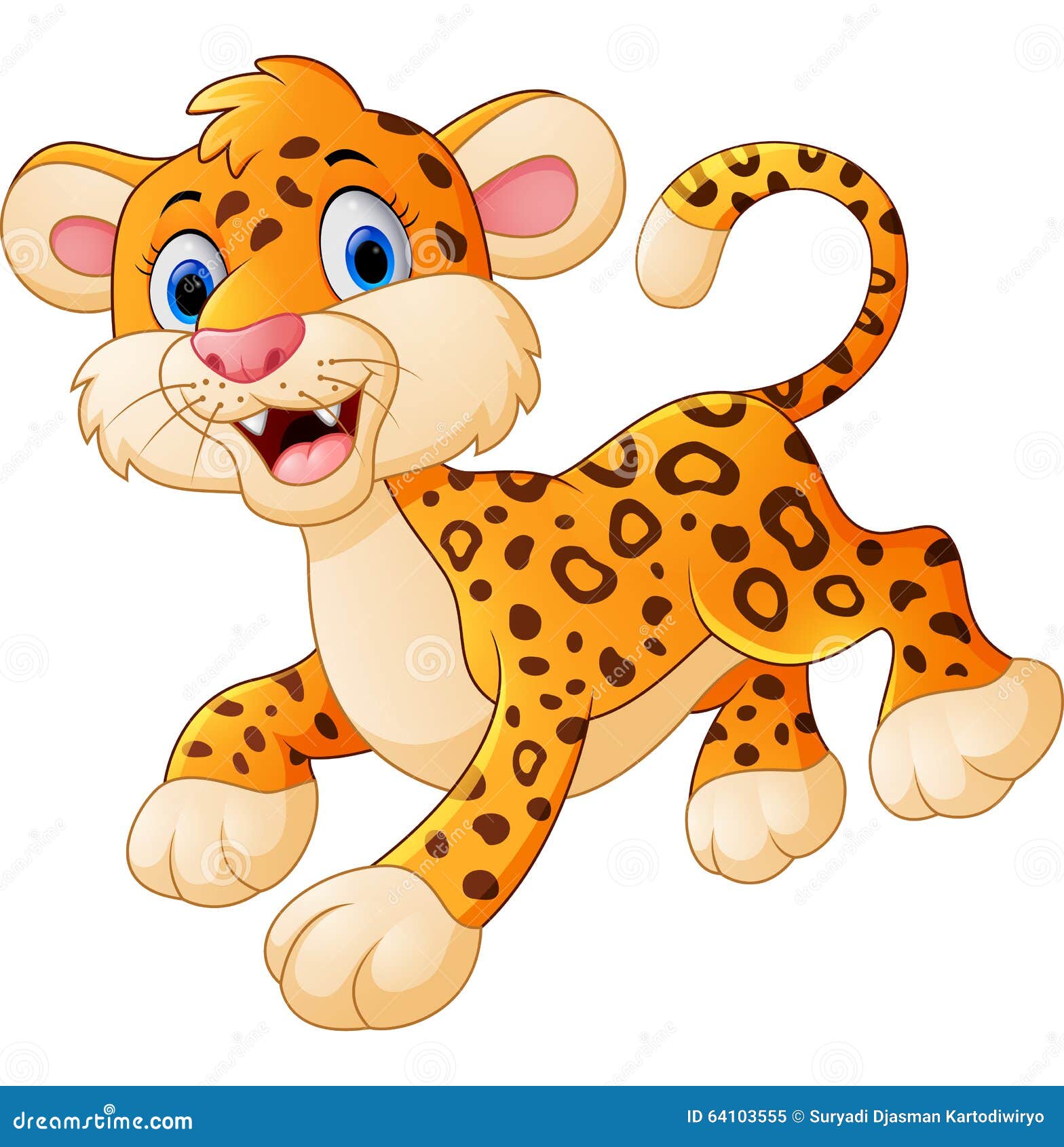 Cute cartoon leopard stock vector. Illustration of outdoors - 64103555