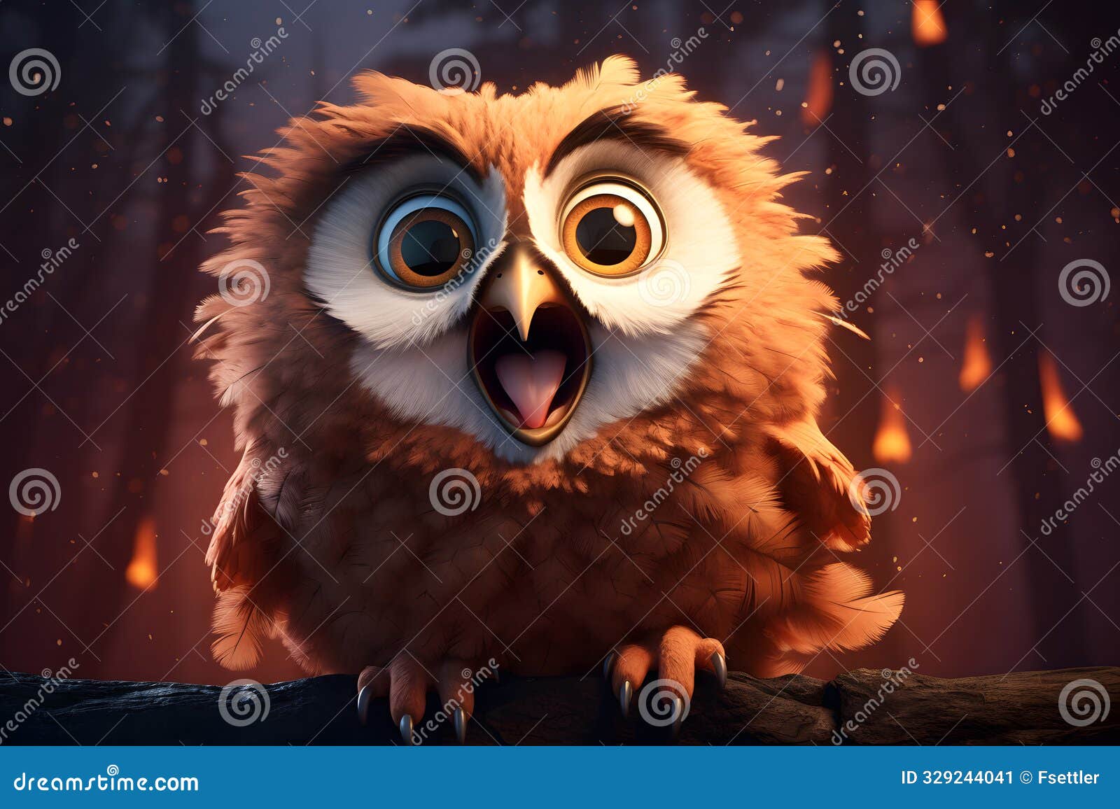 Cute cartoon little owl stock illustration. Illustration of nightlife ...