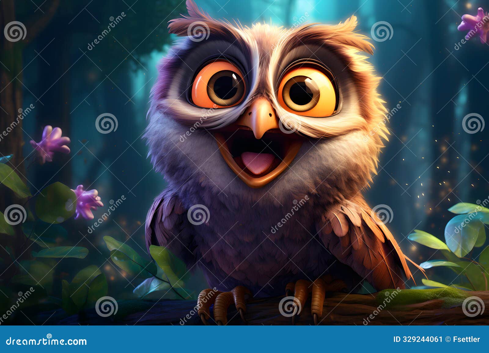 Cute cartoon little owl stock illustration. Illustration of bird ...