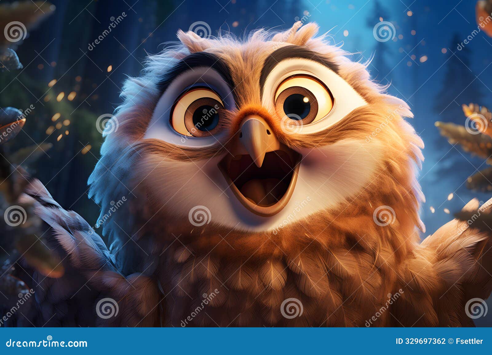 Cute cartoon little owl stock illustration. Illustration of animate ...