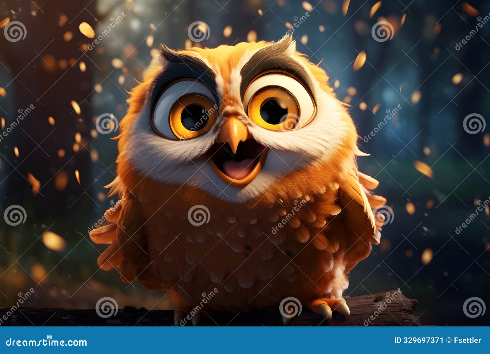 Cute cartoon little owl stock illustration. Illustration of animal ...