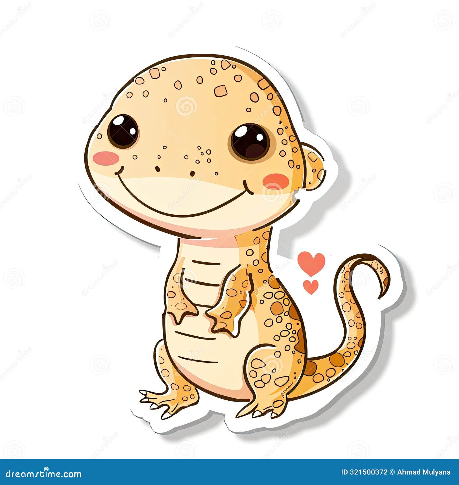 Cute Cartoon Lizard with Heart Illustration Generated with AI Stock ...