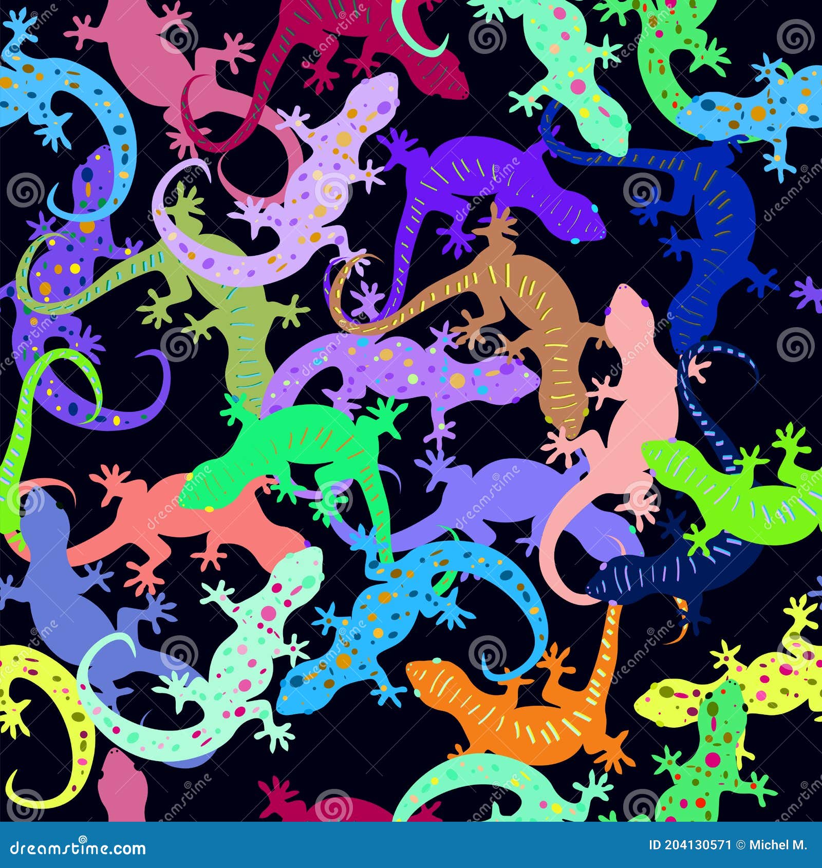 Cute Cartoon Lizard Vector Kids Pattern Seamless Stock Vector ...