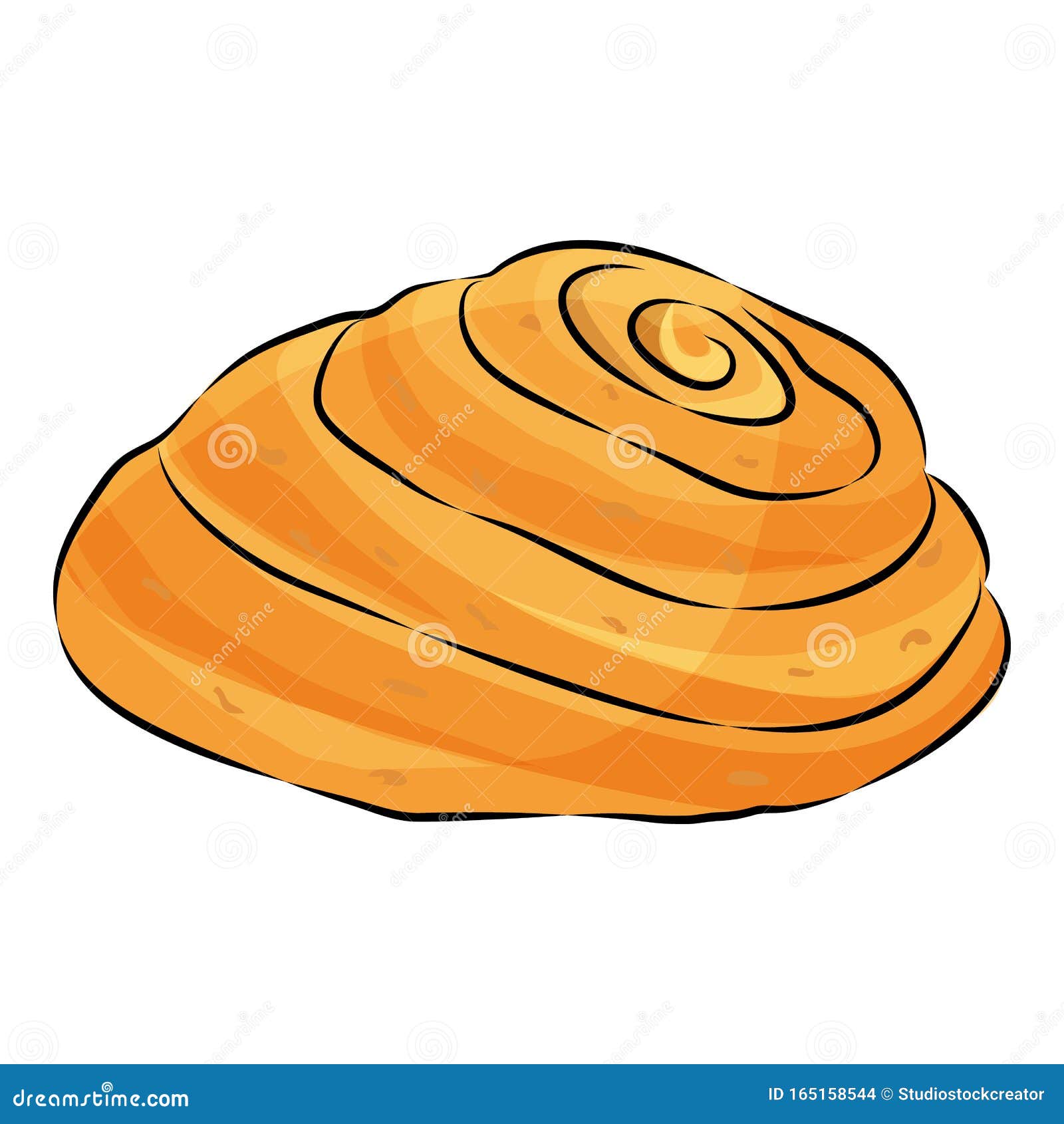Cute Cartoon Loaf Isolated on the White Background. Vector Illustration ...