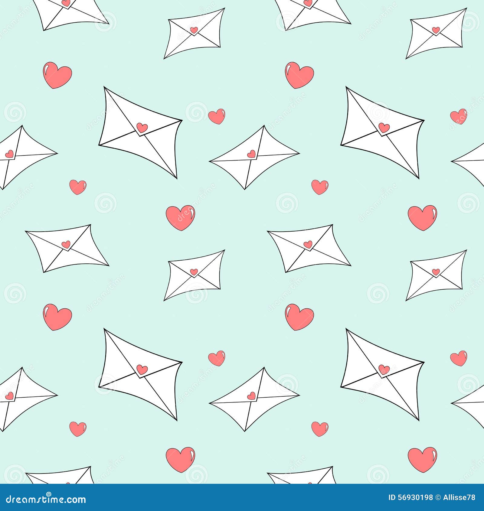 Cute Cartoon Love Mail Letter Seamless Pattern Illustration Stock Vector - Illustration of cute ...