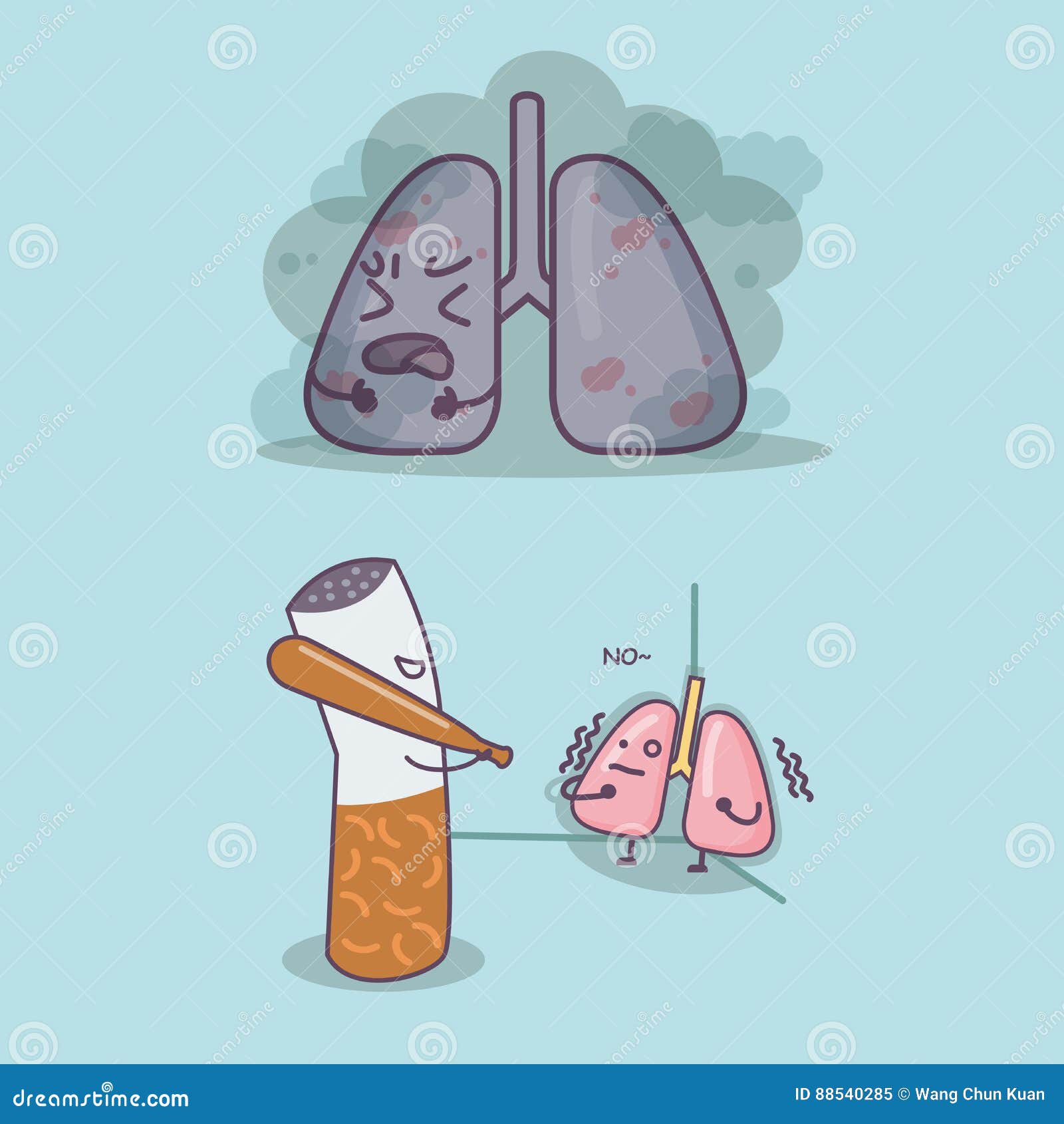 Cartoon Lung Cancer Vector Illustration | CartoonDealer.com #99271876