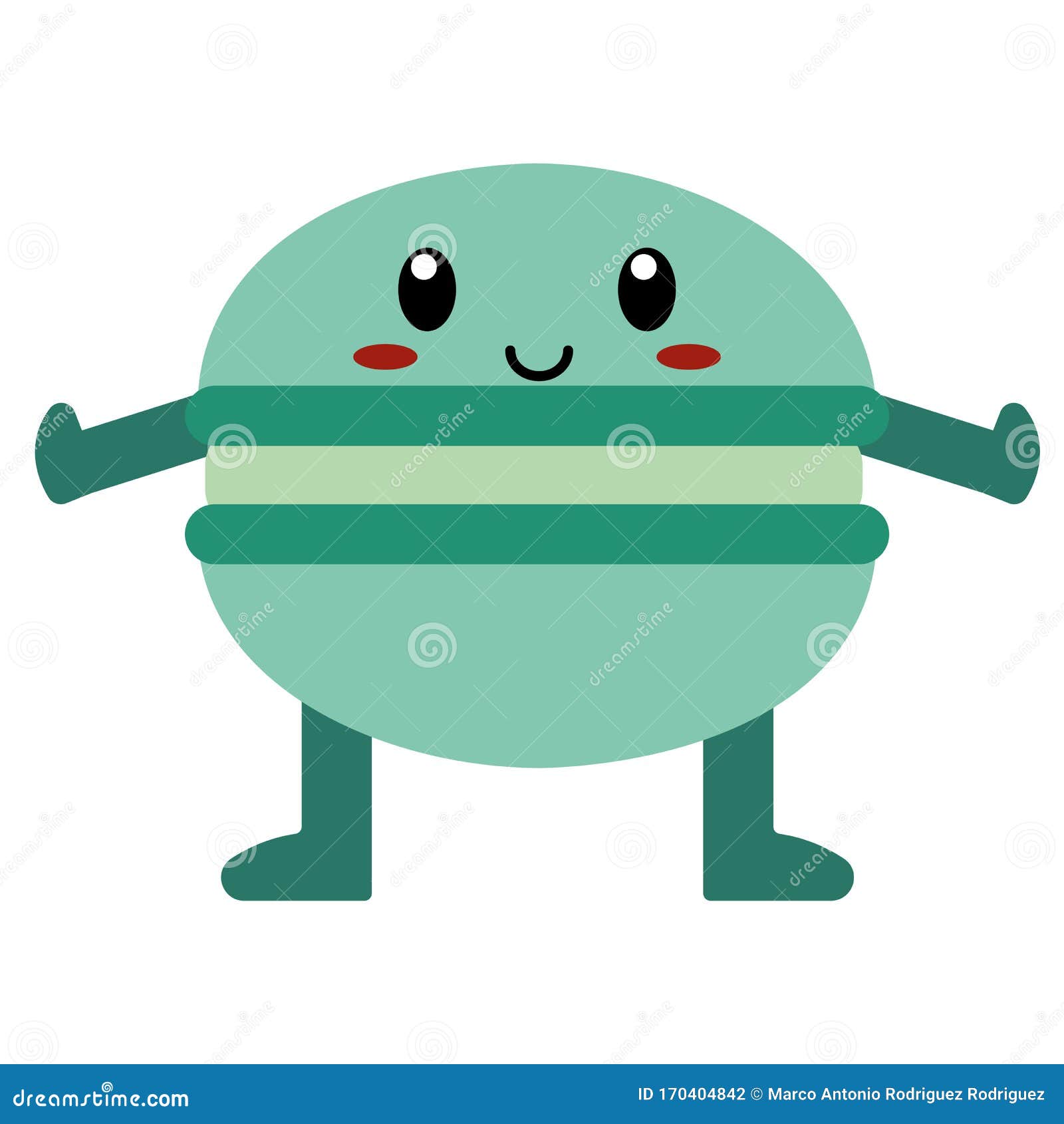 Cute Cartoon Macaroon Isolated Stock Illustration - Illustration of ...