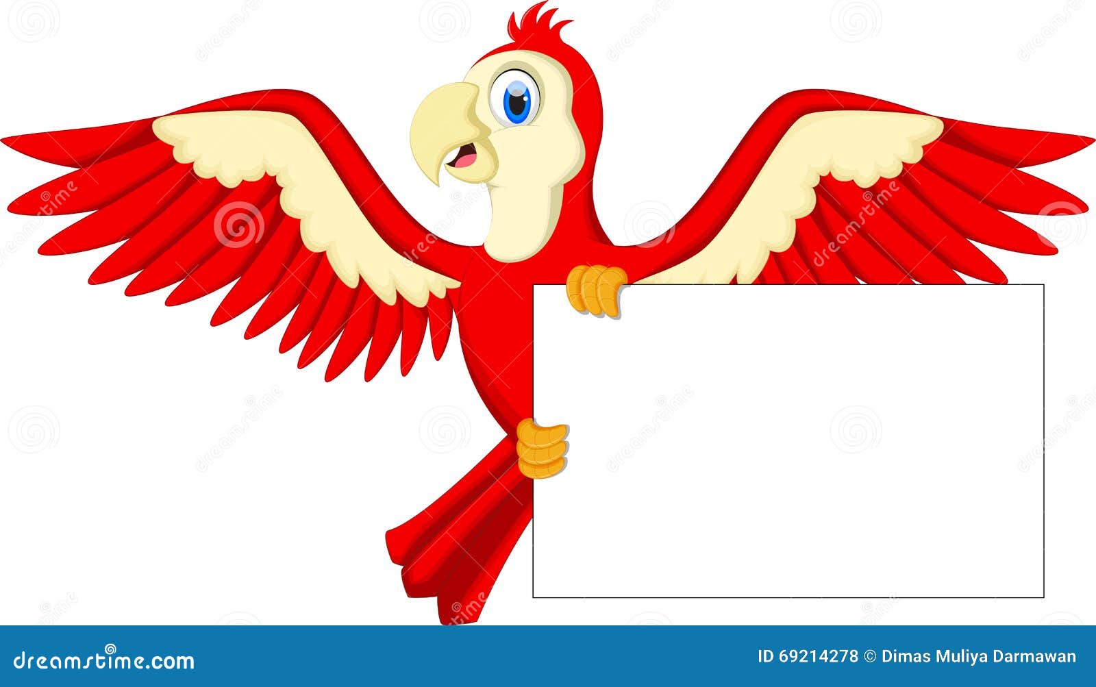 Cartoon Macaw In The Jungle Vector Illustration | CartoonDealer.com ...