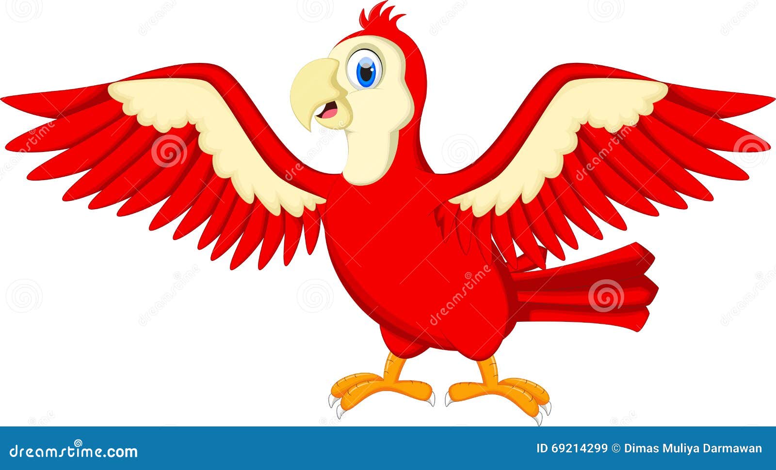 Cute Cartoon Macaw Waving Royalty-Free Stock Photo | CartoonDealer.com ...