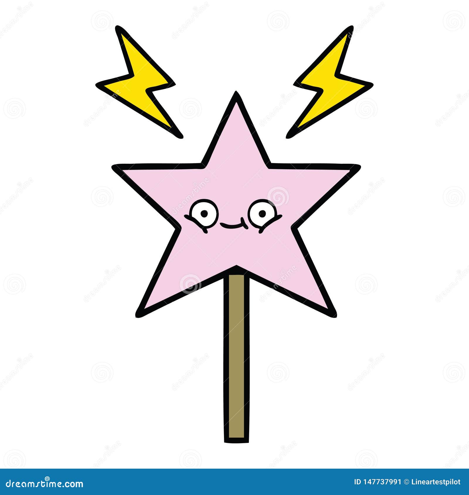 Cute cartoon magic wand stock vector. Illustration of cartoon - 147737991