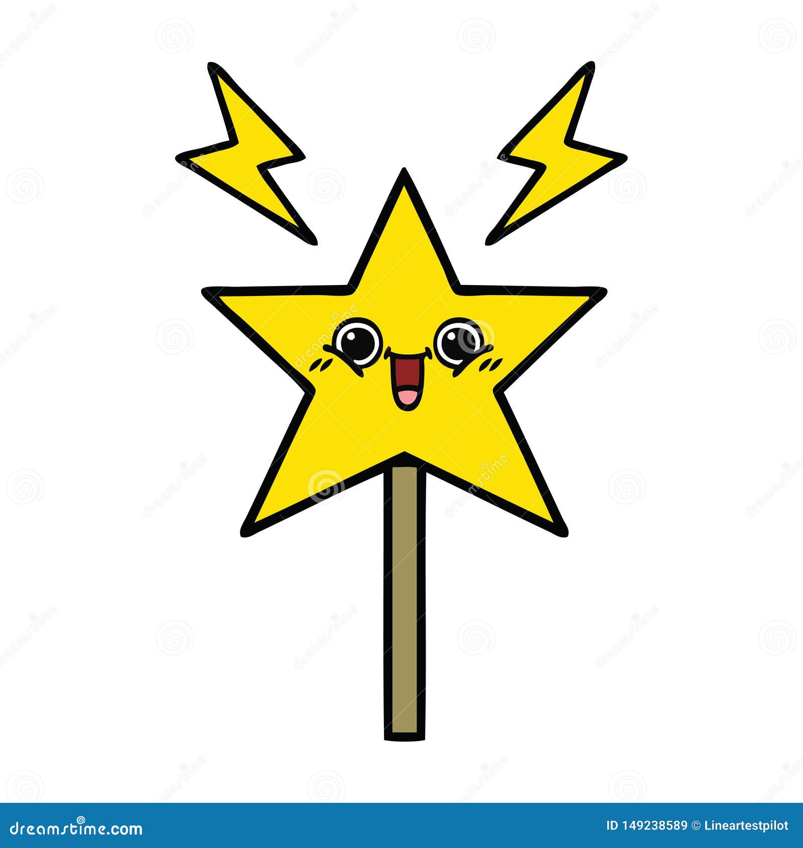 Cute cartoon magic wand stock vector. Illustration of wand - 149238589