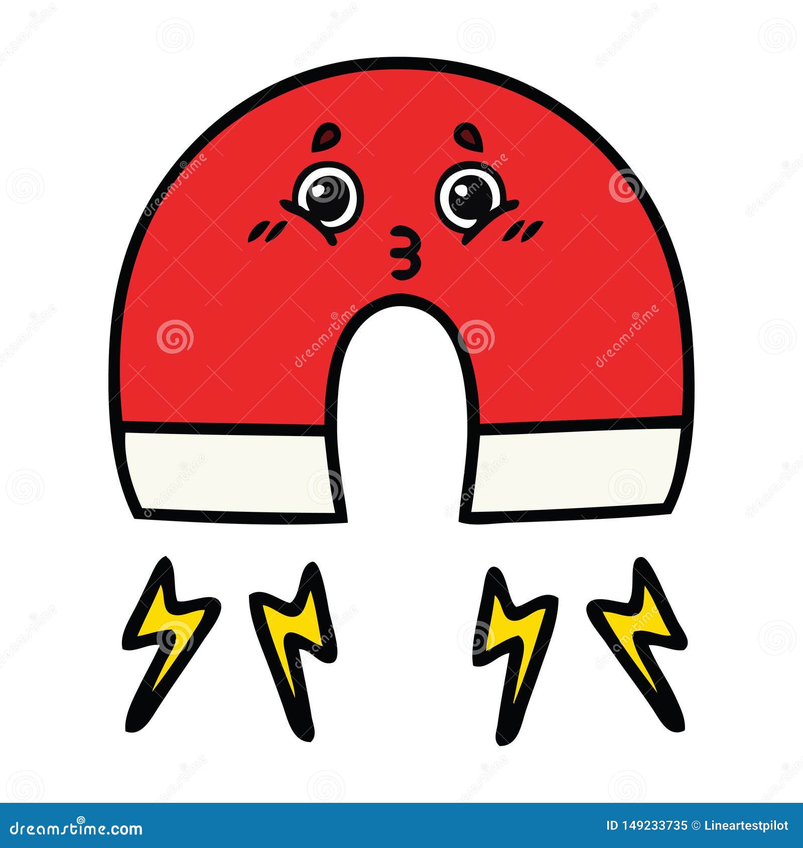 Cute cartoon magnet stock vector. Illustration of retro - 149233735