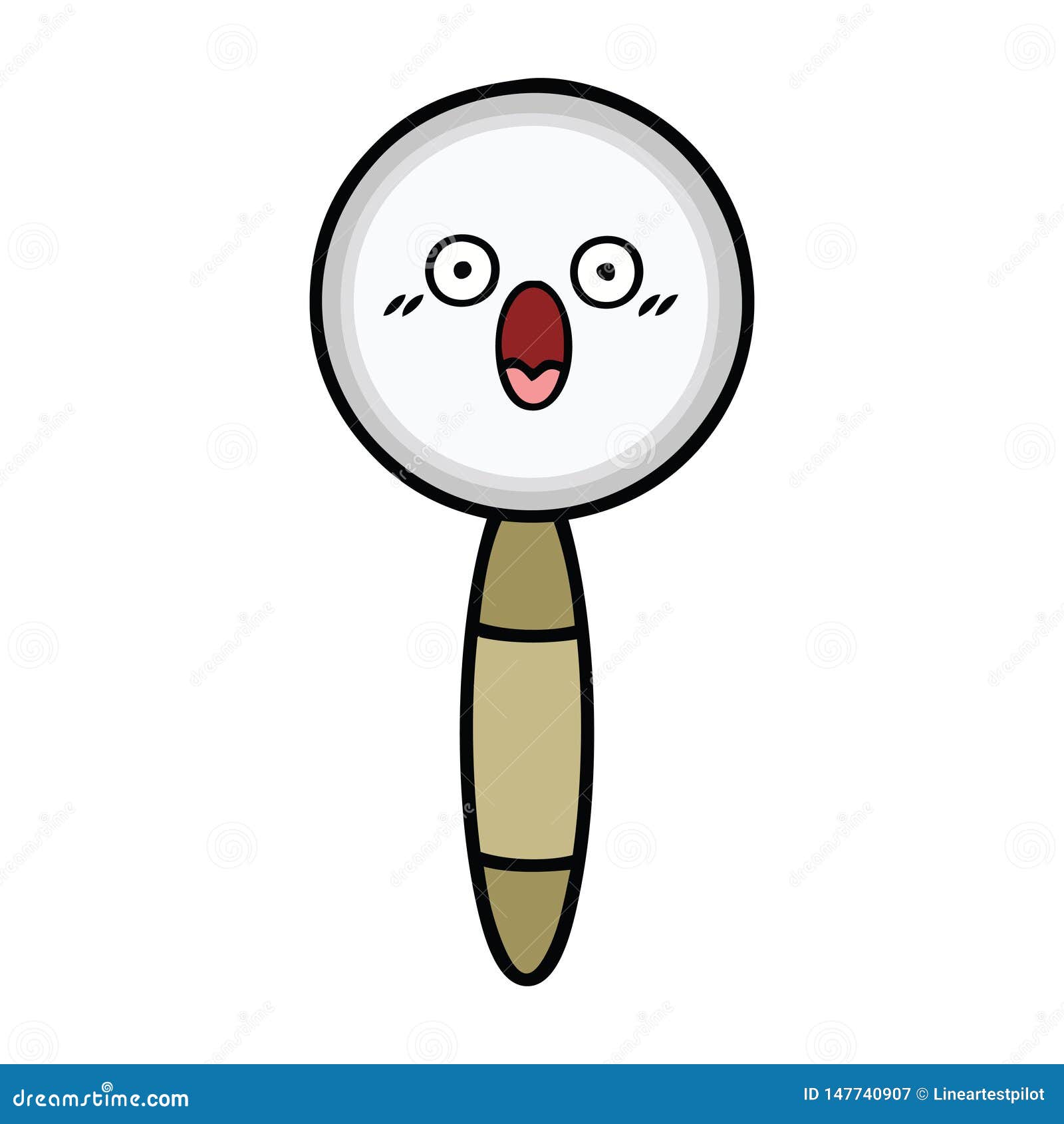 Cute Cartoon Magnifying Glass Stock Vector - Illustration of cute ...