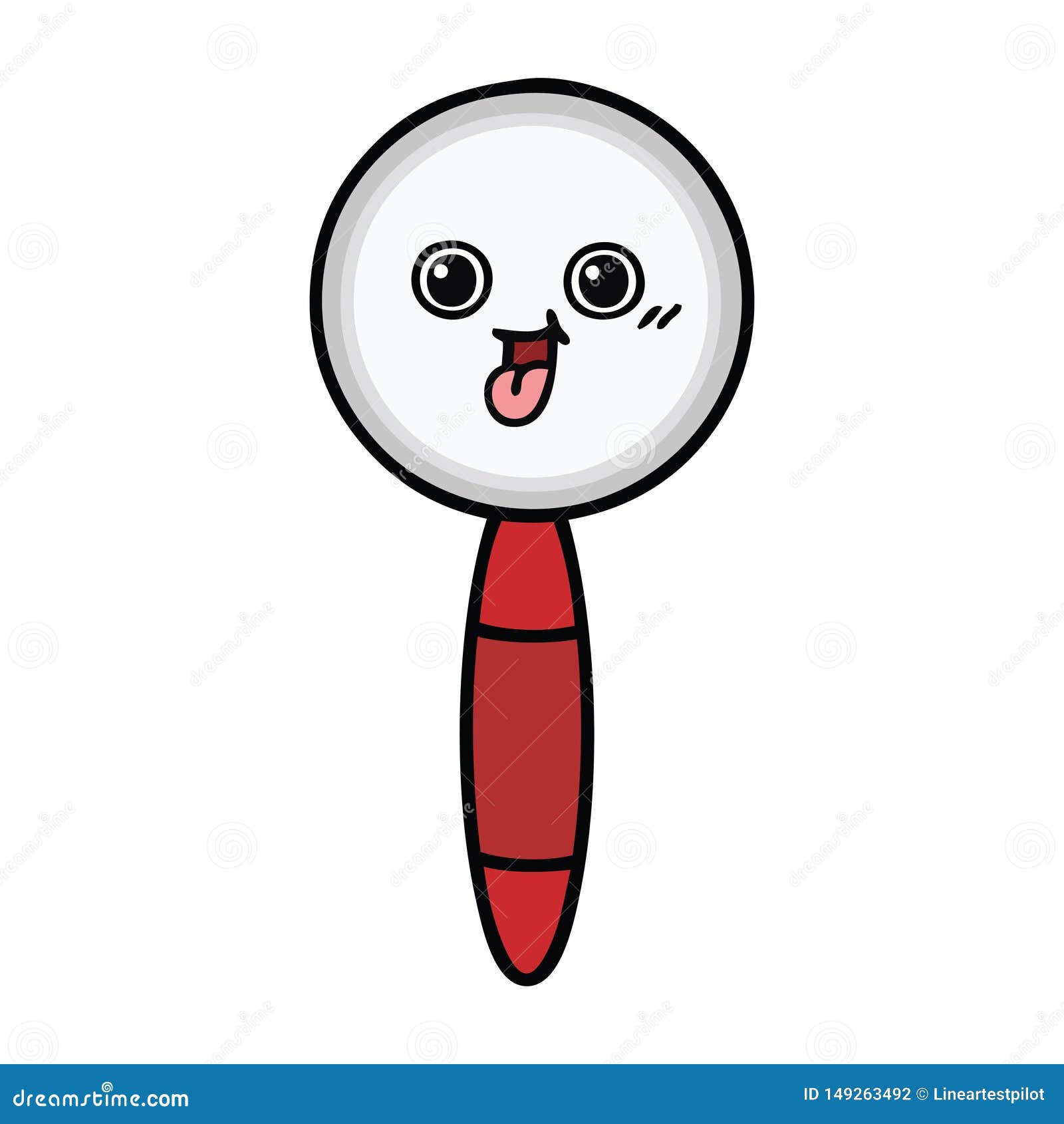 Cute Cartoon Magnifying Glass Stock Vector - Illustration of glass ...