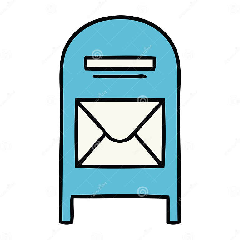 Cute cartoon mail box stock vector. Illustration of hand - 149240921