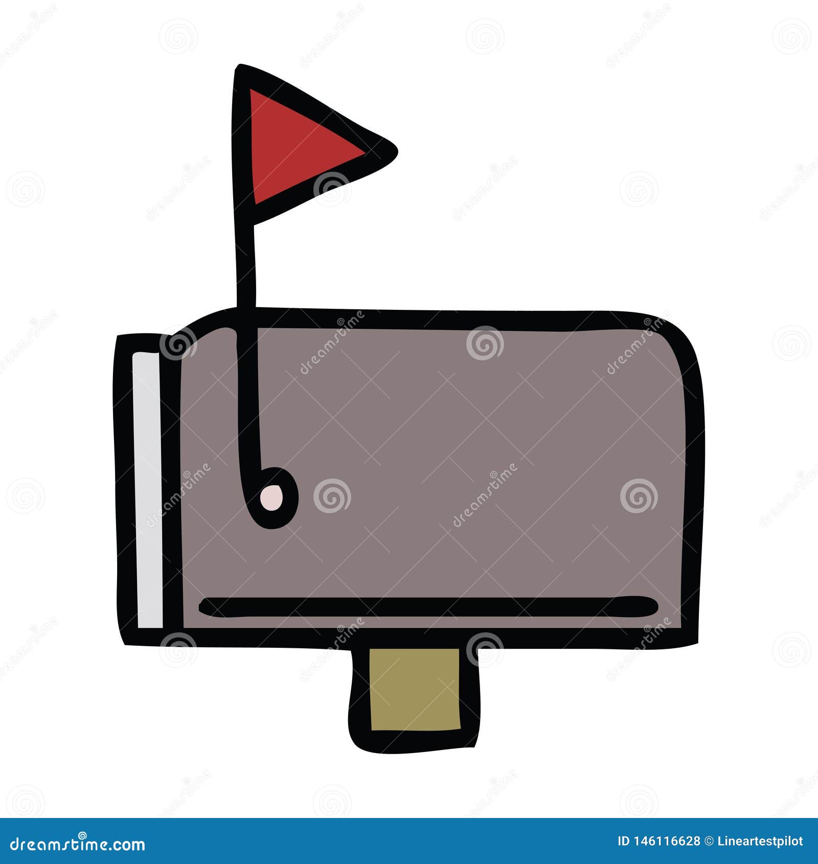 Cute cartoon of a mail box stock vector. Illustration of drawing ...