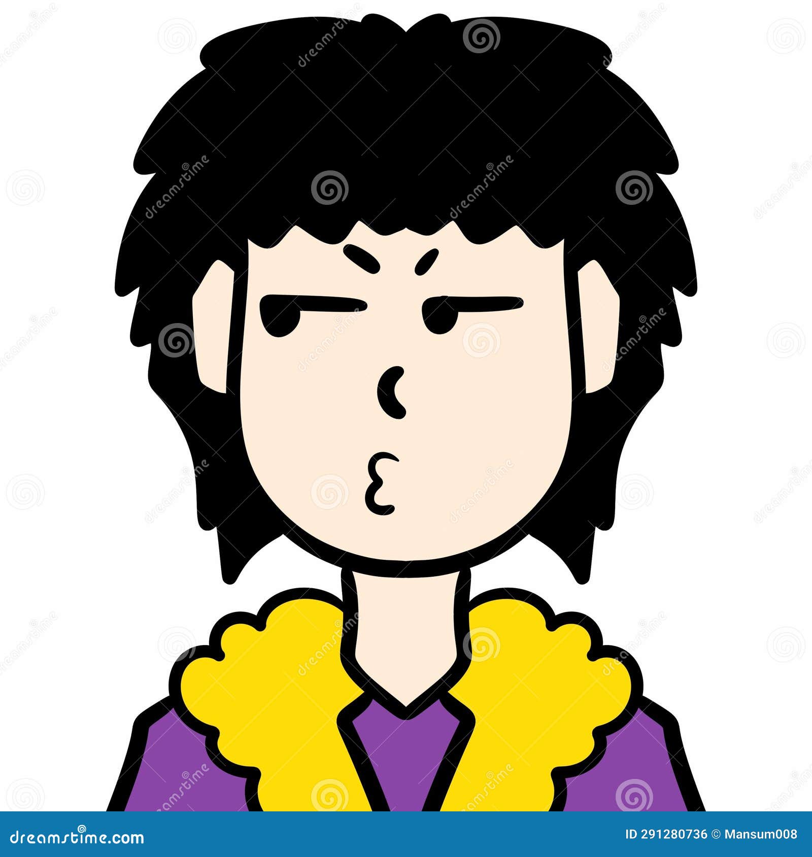 Cute Cartoon Man in Yellow Sweater Stock Illustration - Illustration of ...