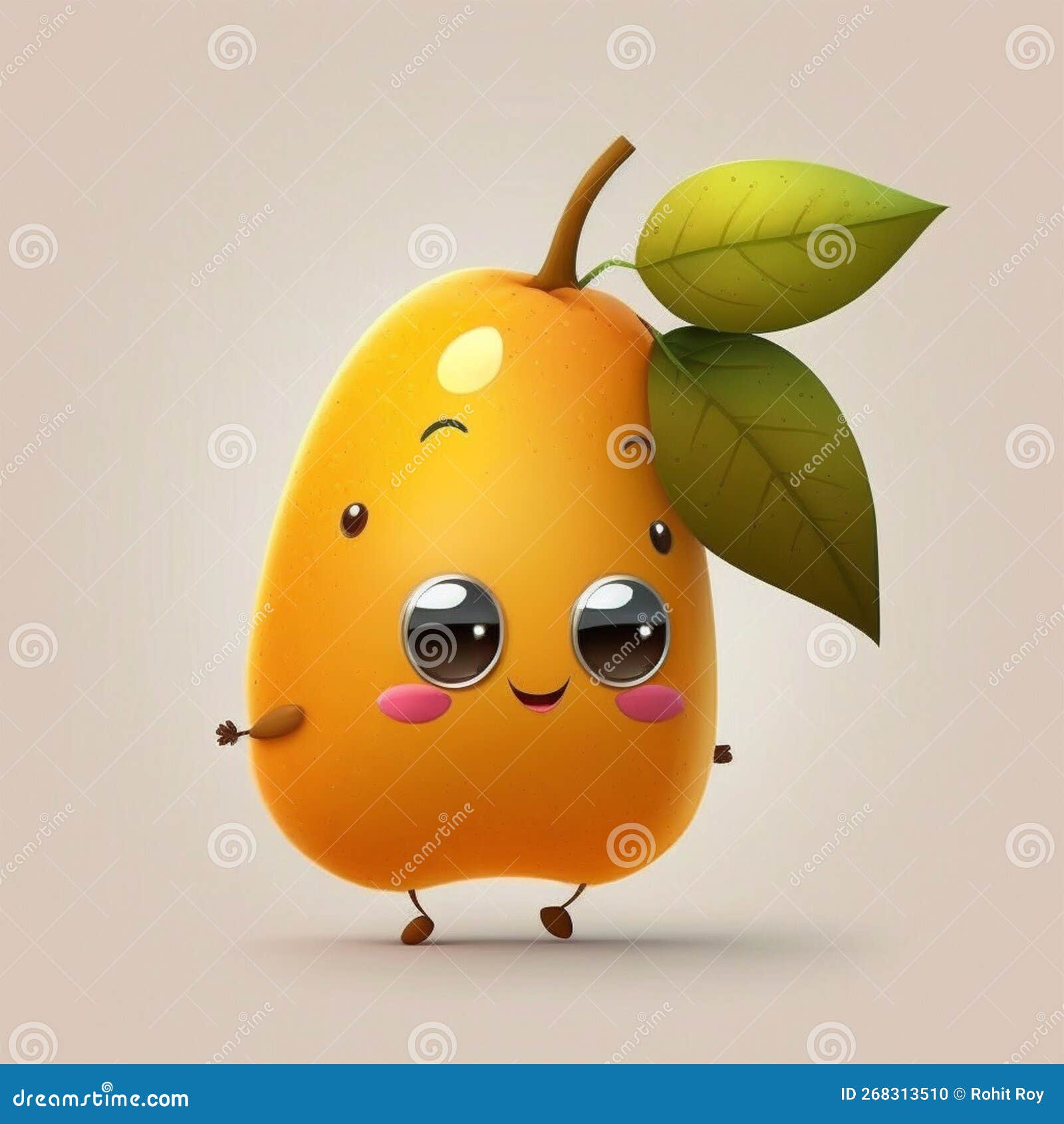 Cute Cartoon Mango Character Stock Photo - Image of mango, generative ...