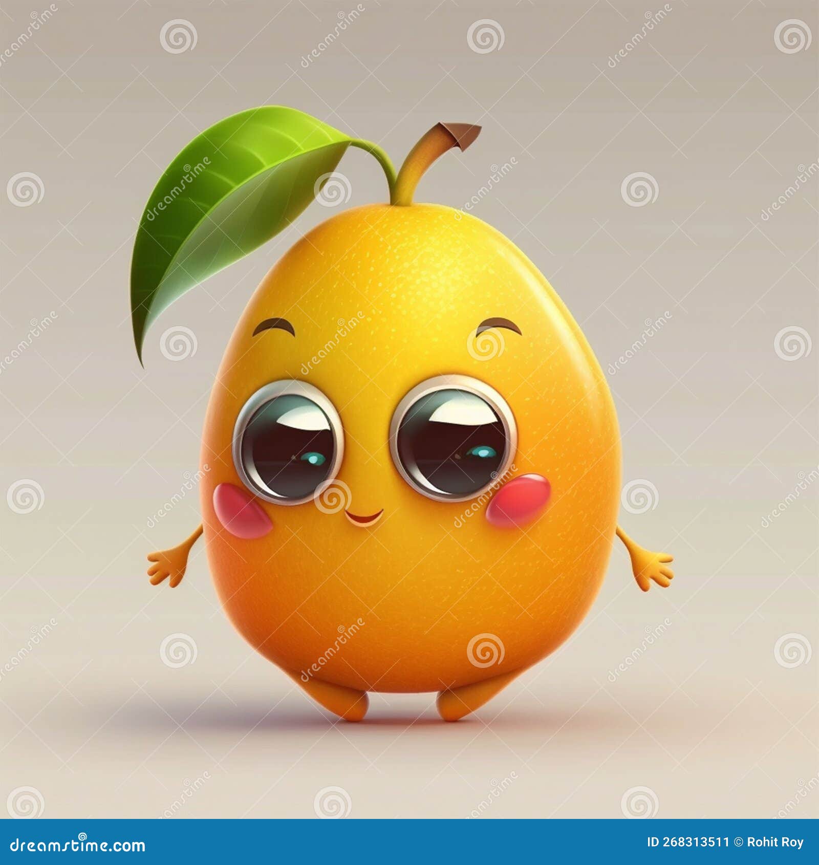 Cute Cartoon Mango Character Stock Image - Image of fresh, happy: 268313511