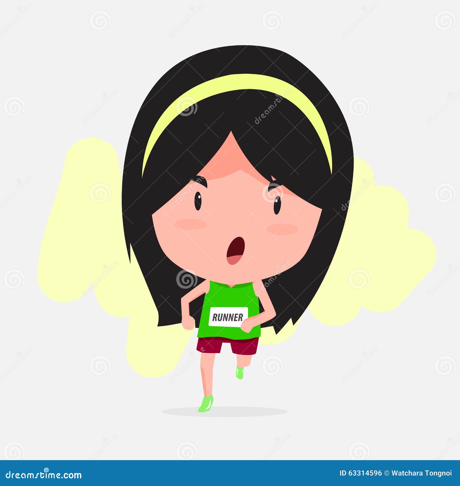 Cute Cartoon of Marathon Runner Stock Vector - Illustration of people ...