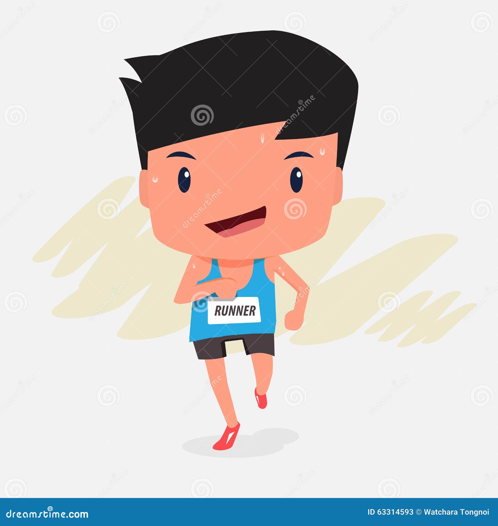 Cute Cartoon of Marathon Runner Man Stock Vector - Illustration of ...