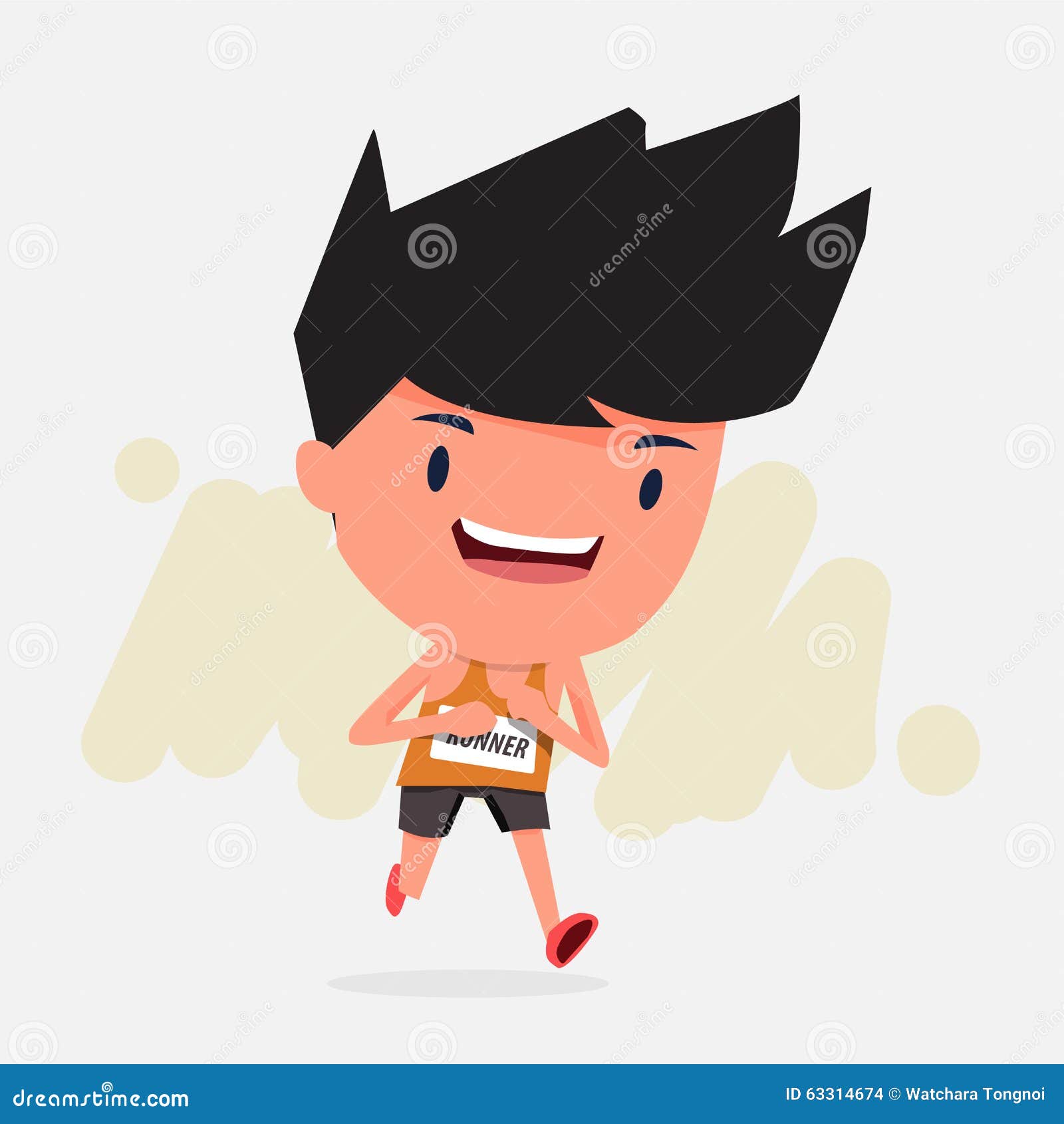 Cute Cartoon of Marathon Runner Man Stock Vector - Illustration of ...