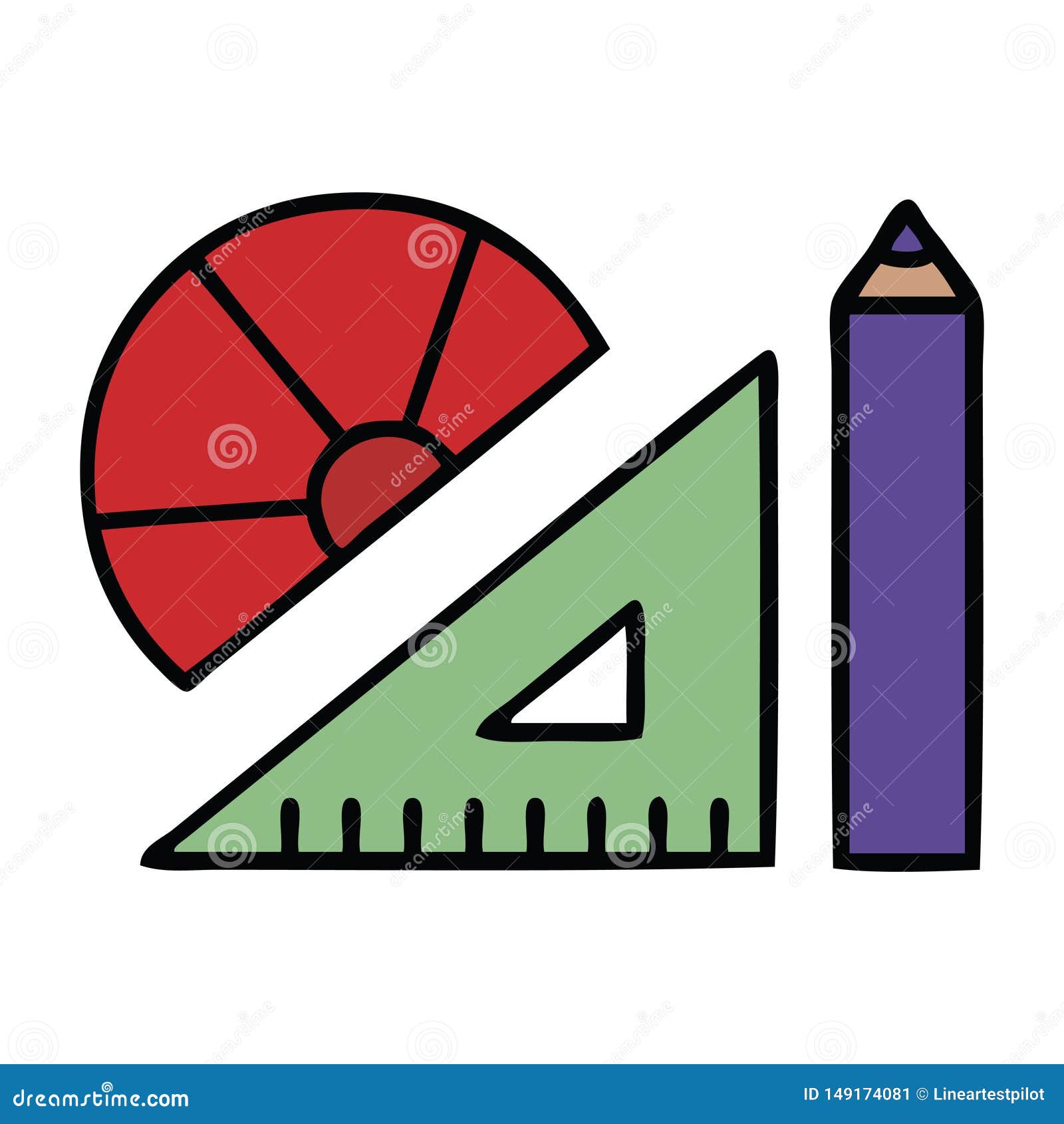 Cute cartoon maths kit stock vector. Illustration of study - 149174081