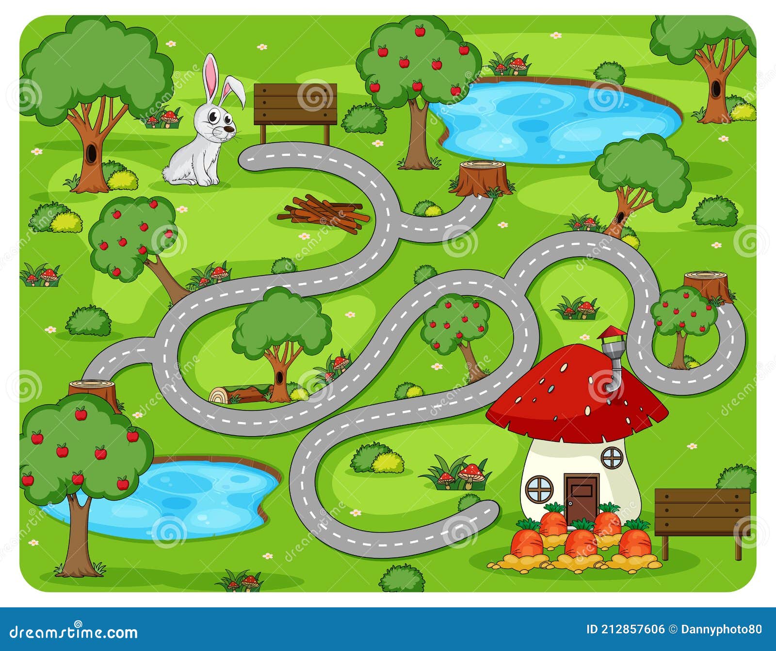 Cartoon Maze Game With Boy And Guitar Vector Illustration ...
