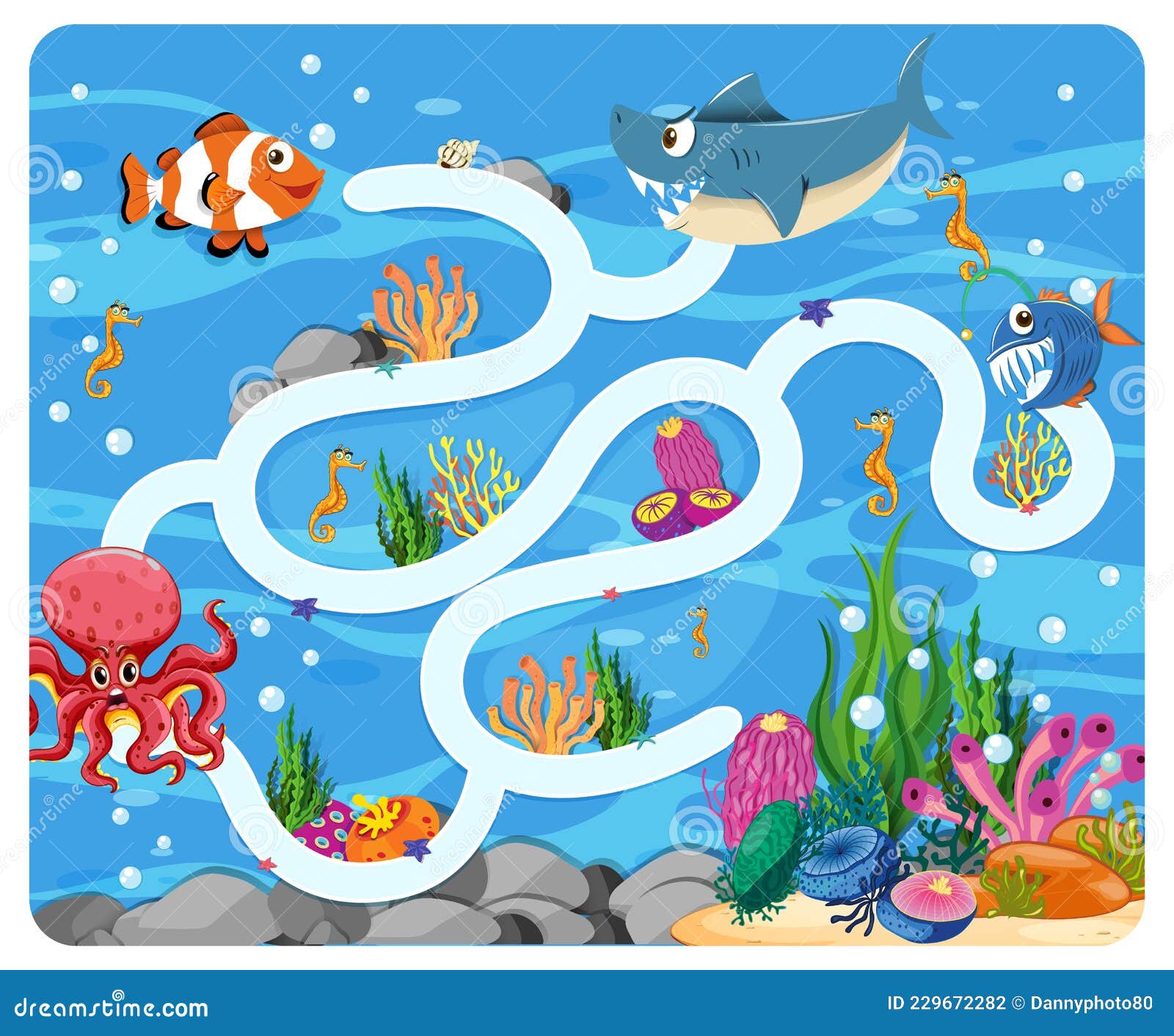 Cartoon Maze Game For Kids Num.02 Spaghetti Labyrinth Vector Puzzle ...