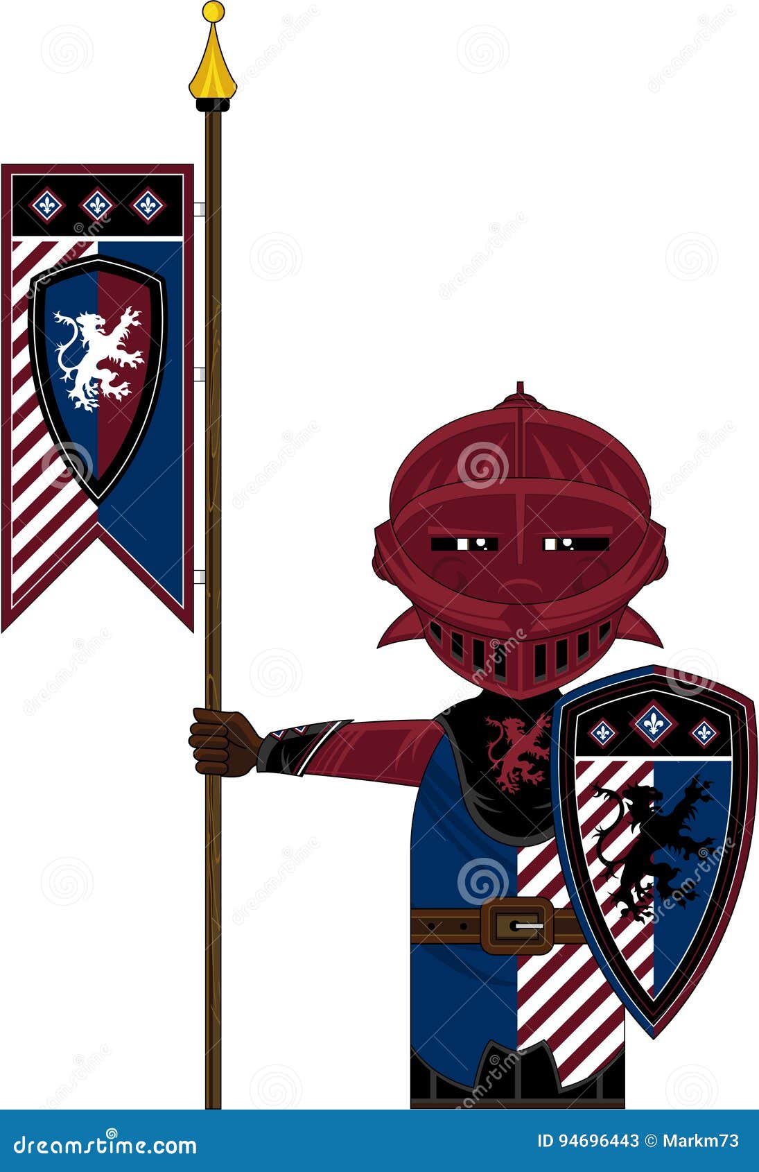 Cute Cartoon Medieval Knight Stock Vector - Illustration of heraldic ...