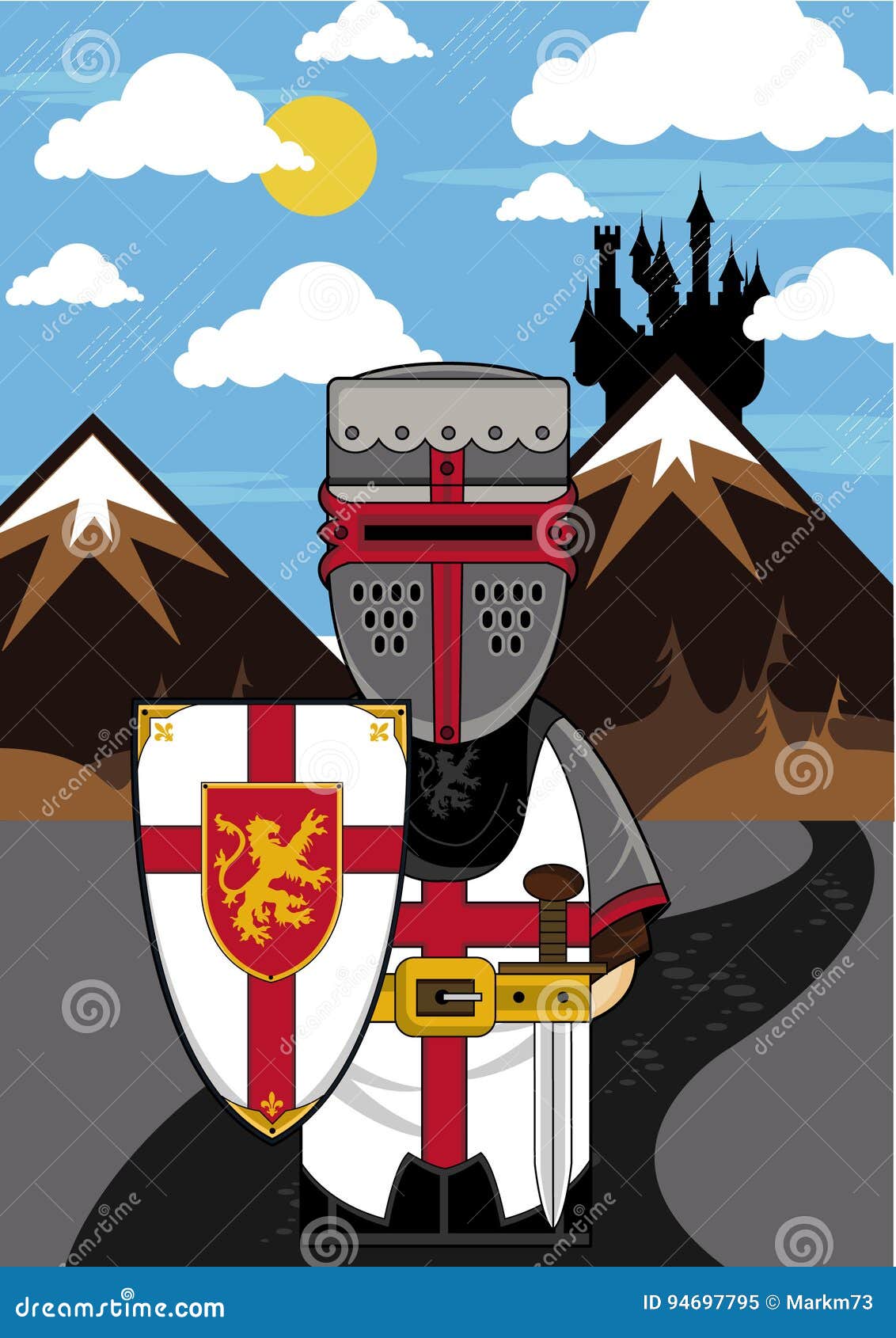 Cute Cartoon Medieval Knight Stock Vector - Illustration of cartoon ...