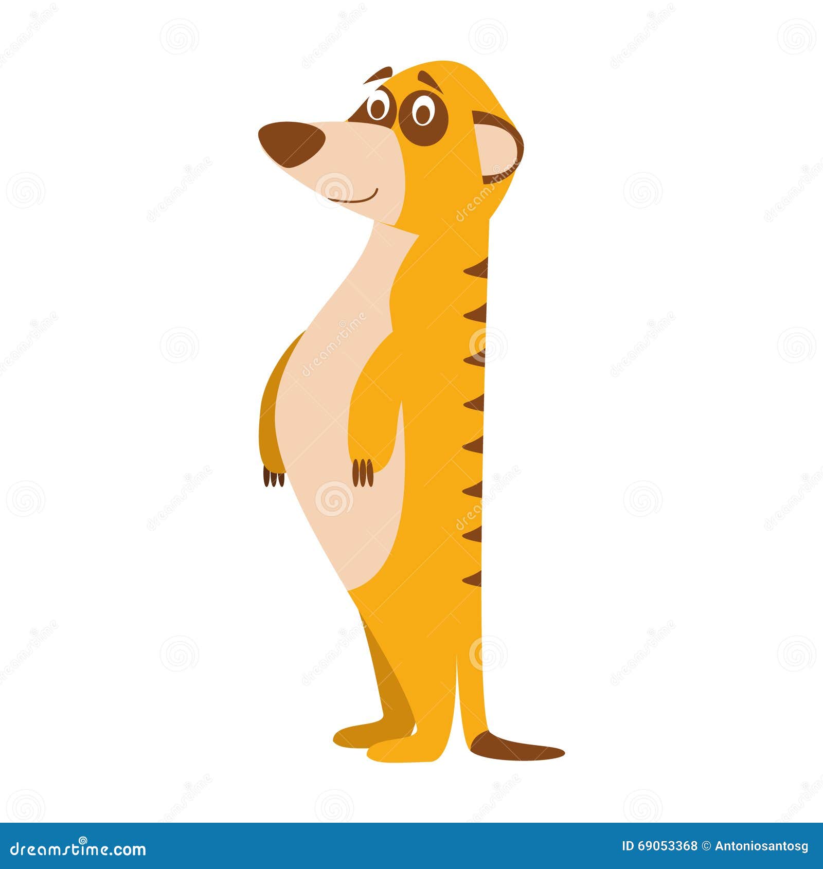 Cute Cartoon Meerkat Vector Illustration Stock Vector - Illustration of ...