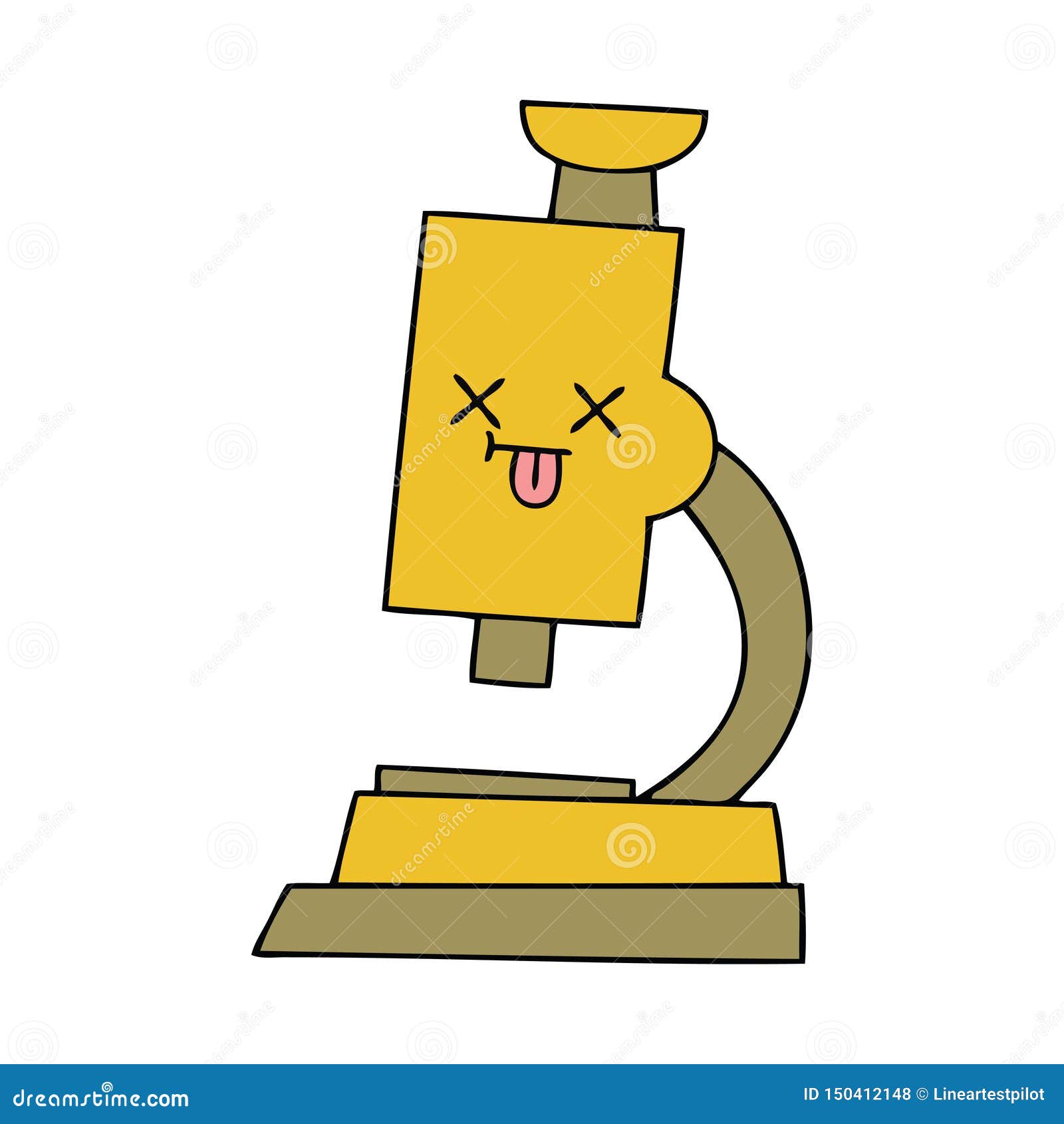 Cute Cartoon of a Microscope Stock Vector - Illustration of clipart ...