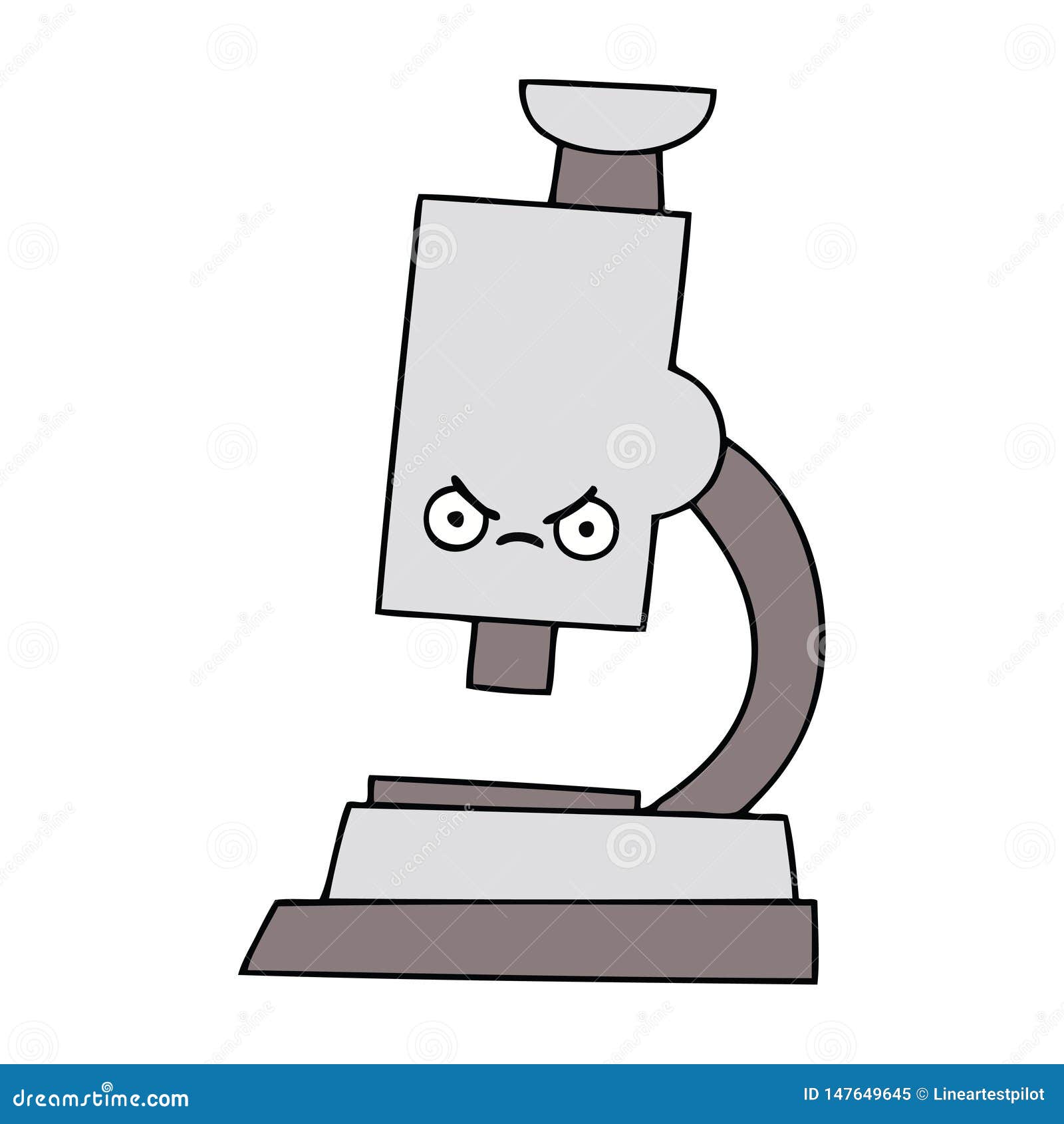 Cute cartoon microscope stock vector. Illustration of retro - 147649645