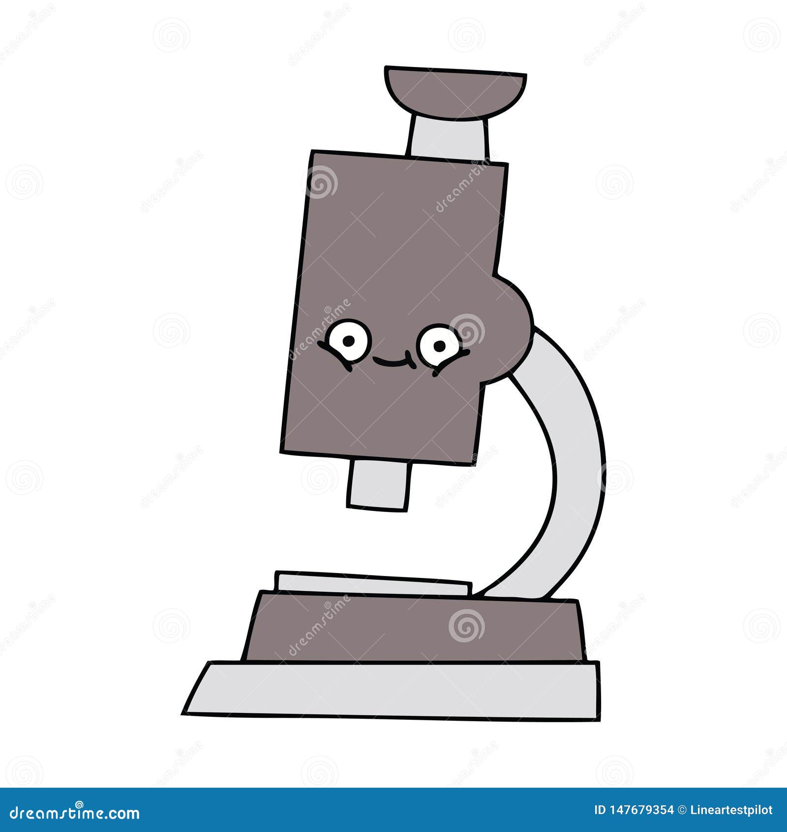Cute cartoon microscope stock vector. Illustration of drawing - 147679354