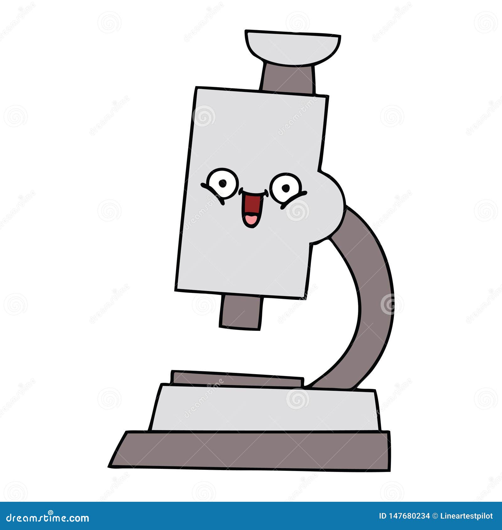 Cute cartoon microscope stock vector. Illustration of science - 147680234