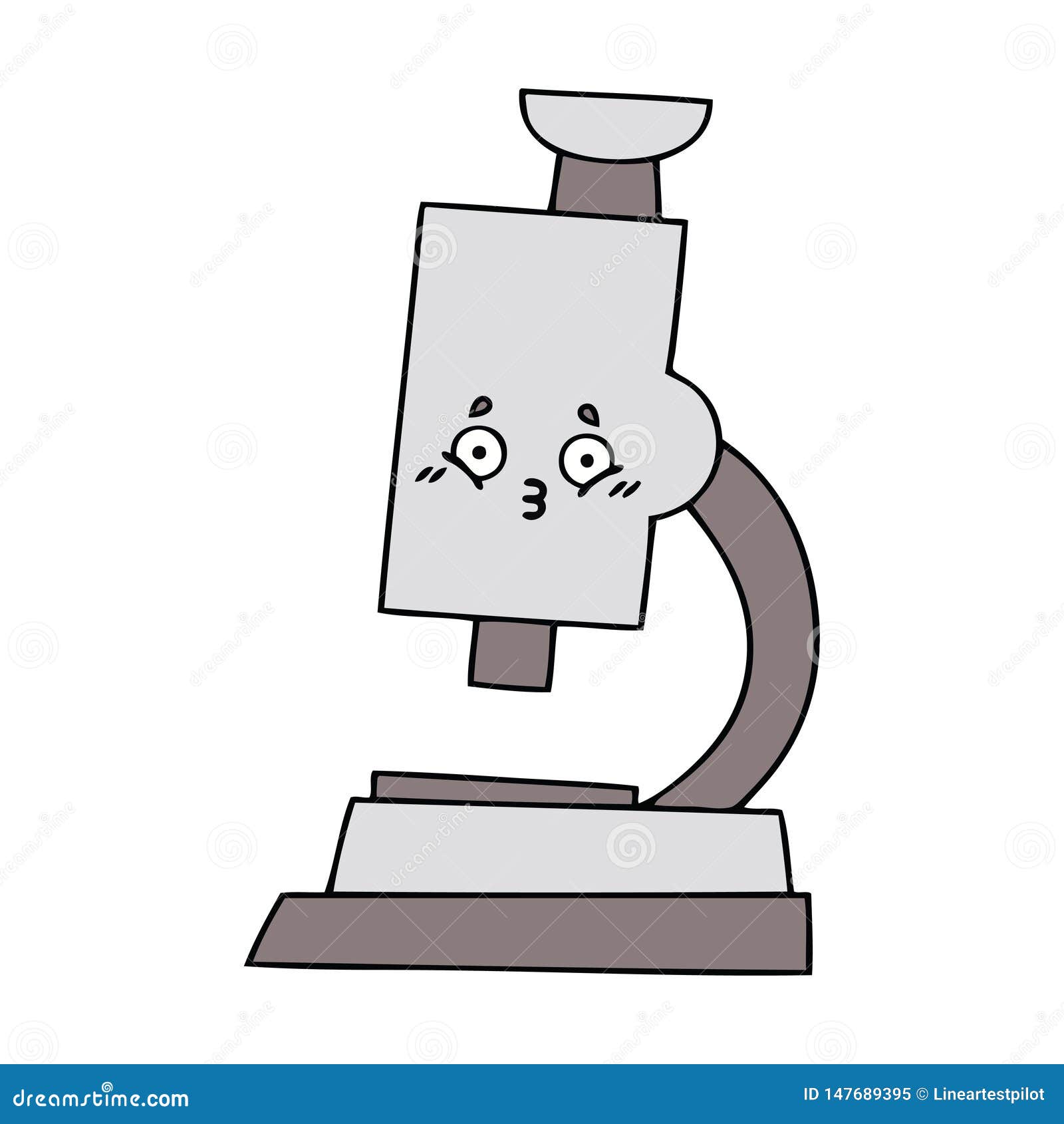 Cute cartoon microscope stock vector. Illustration of clip - 147689395