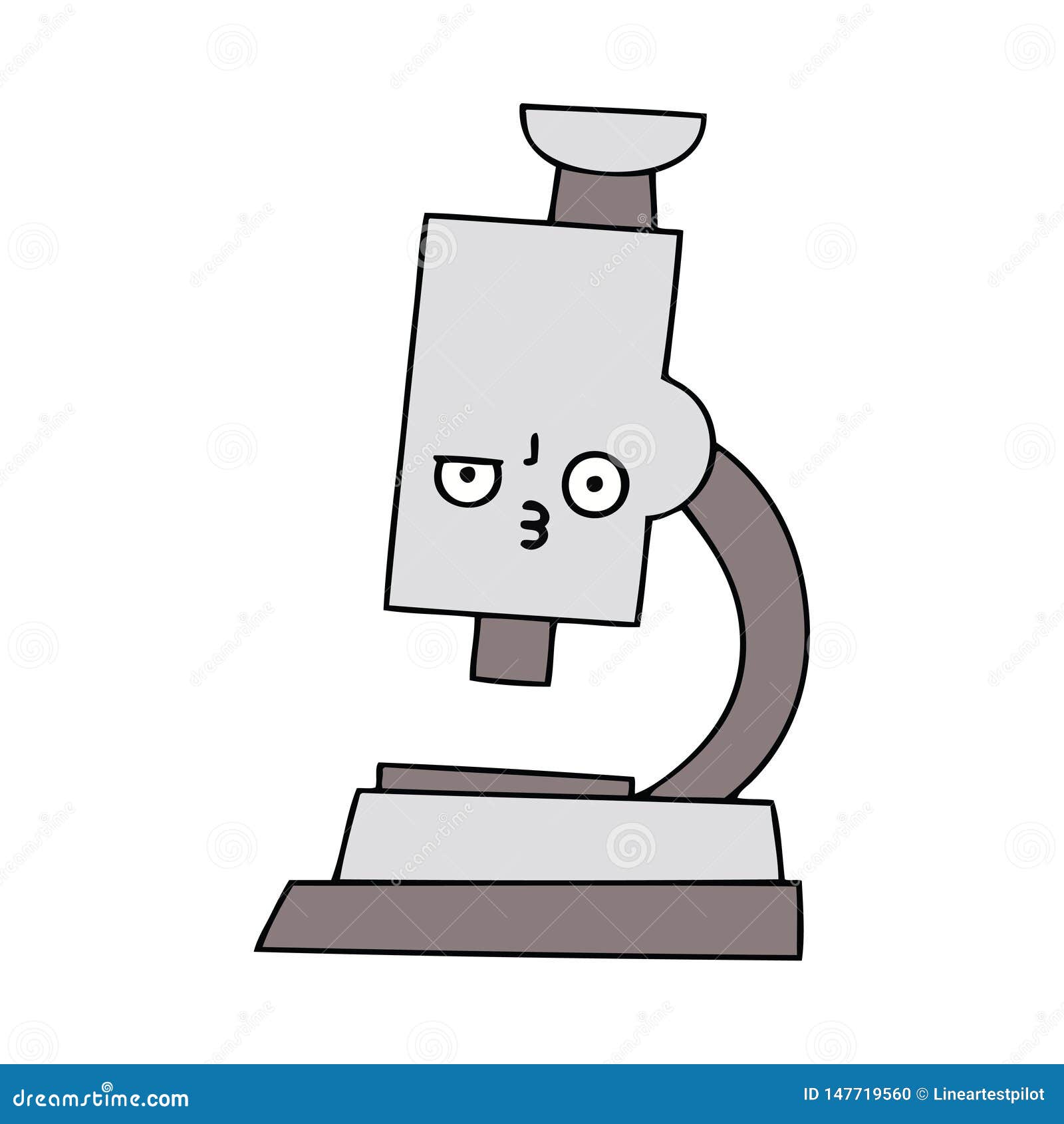 Cute cartoon microscope stock vector. Illustration of retro - 147719560