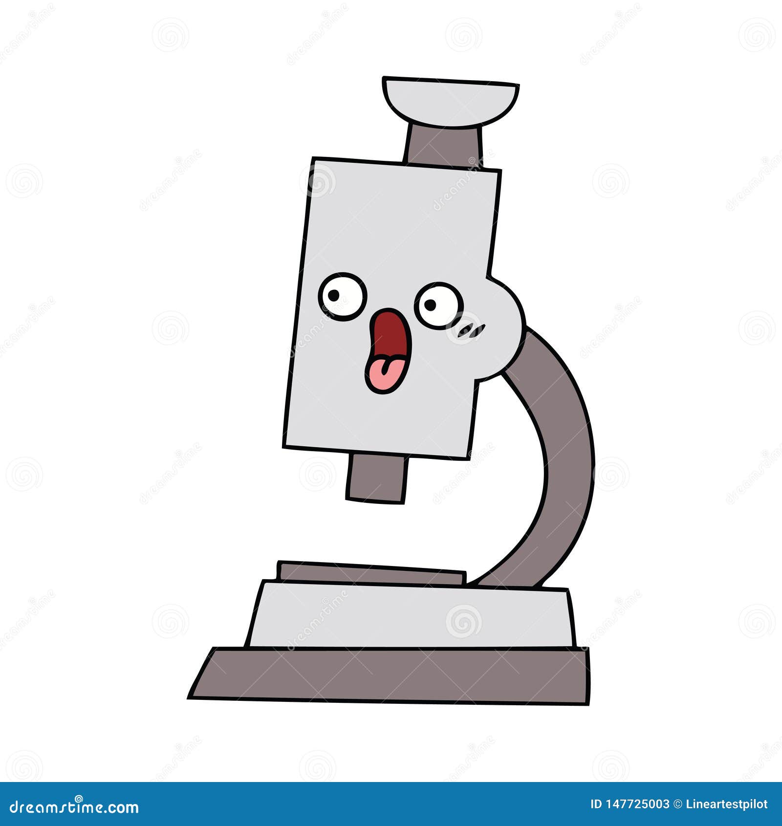Cute cartoon microscope stock vector. Illustration of clipart - 147725003