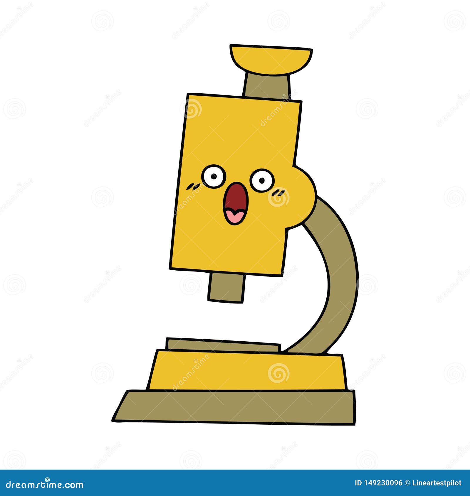 Cute cartoon microscope stock vector. Illustration of magnifier - 149230096