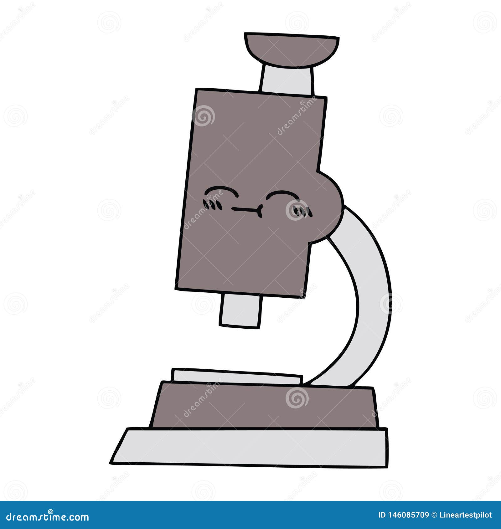Cute Cartoon of a Microscope Stock Vector - Illustration of cute, retro ...