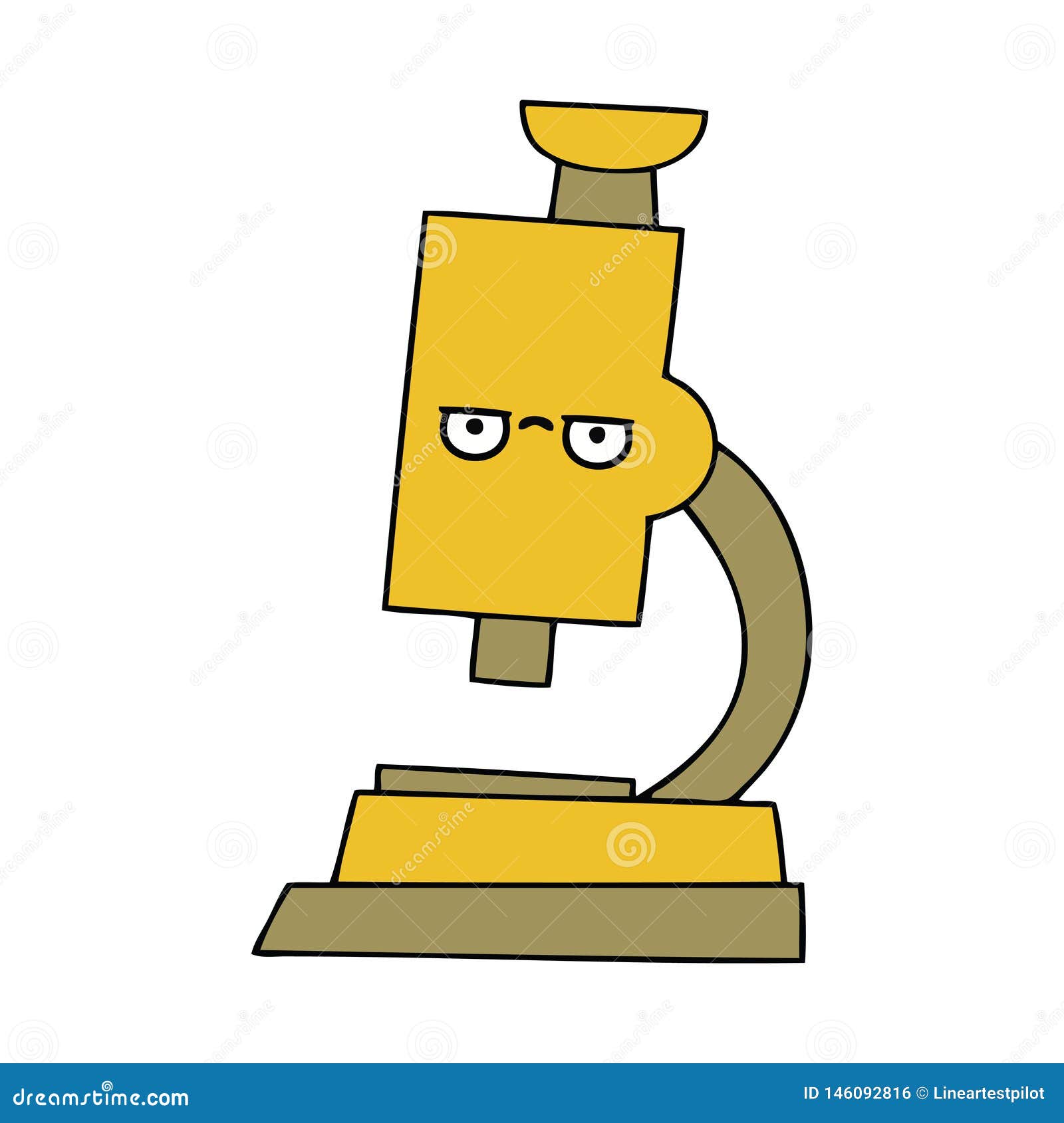 Cute Cartoon of a Microscope Stock Vector - Illustration of drawing ...
