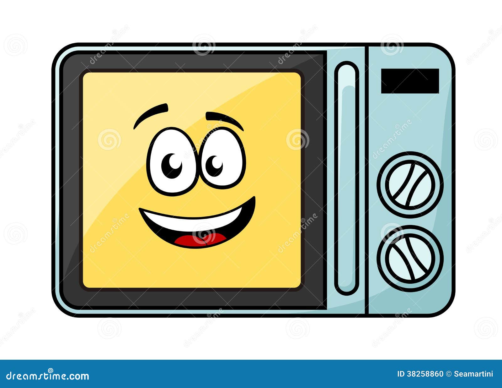 Cute Cartoon Microwave Oven Stock Vector - Illustration of icon ...