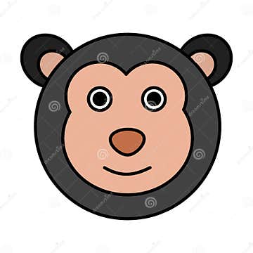 Cute Cartoon Monkey Face.vector Illustration.vector Stock Vector ...
