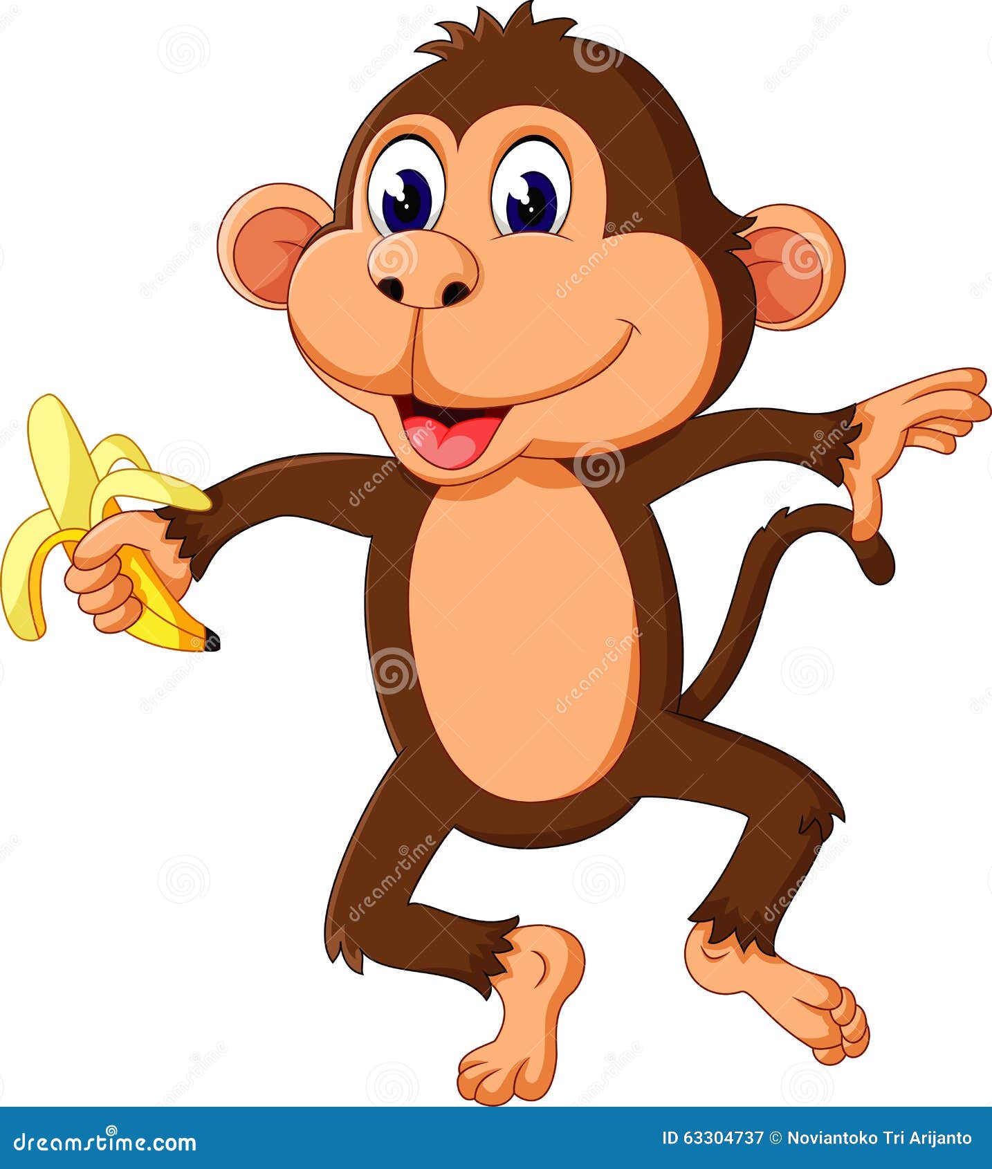 Cute Cartoon monkey stock vector. Illustration of humor - 63304737