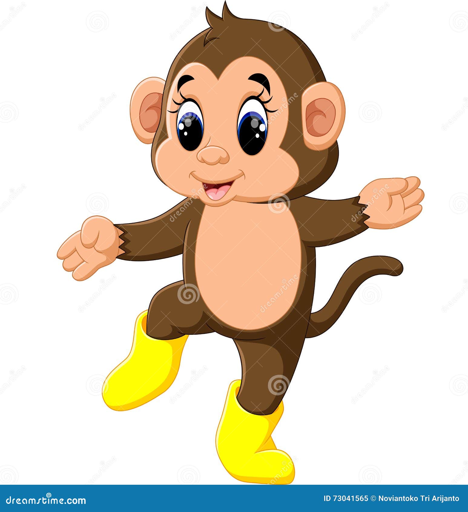 Cute Cartoon monkey stock vector. Illustration of mammal - 73041565